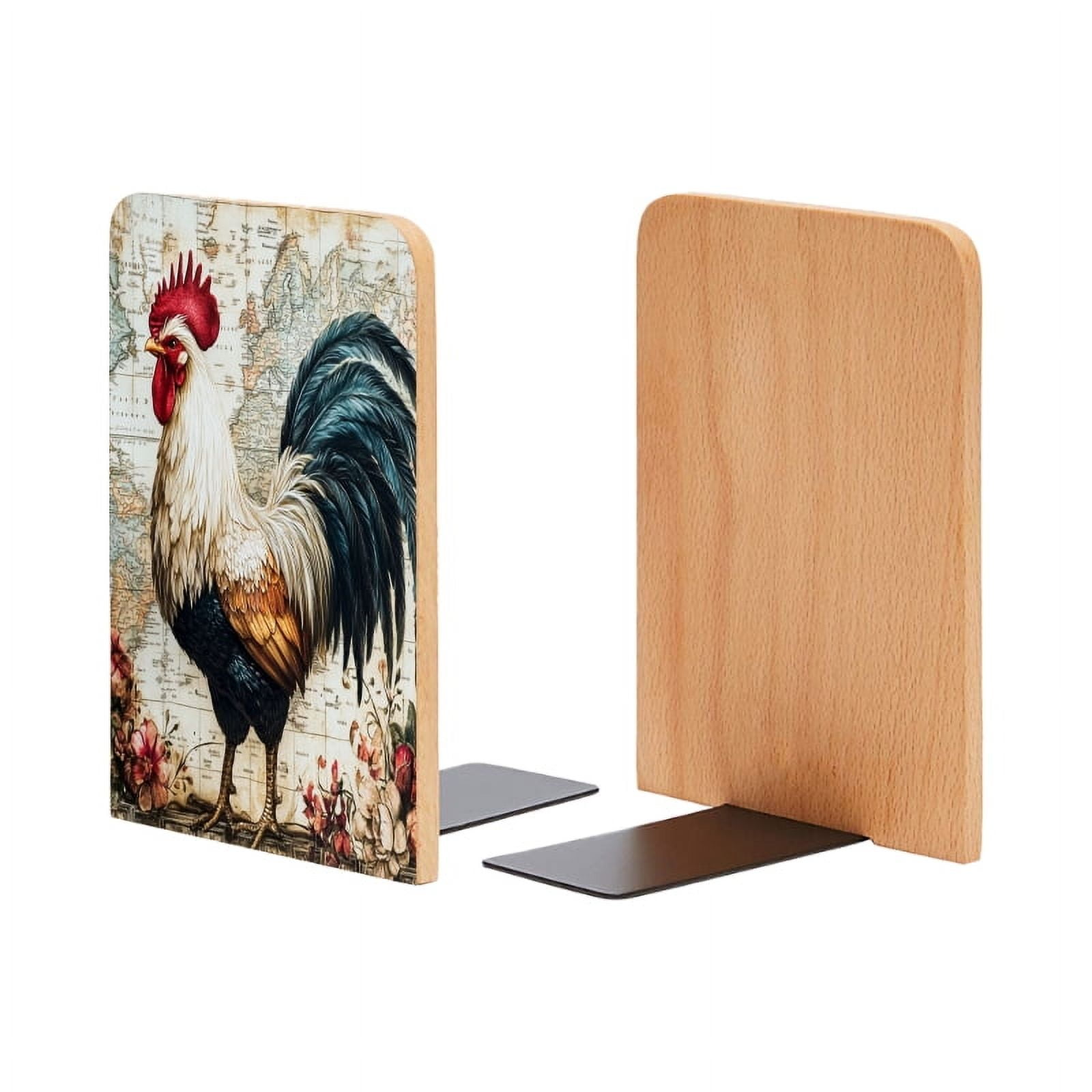 Bookends 1 Pair Non-Skid Bookend Wood Bookends for Shelves Book Stand ...