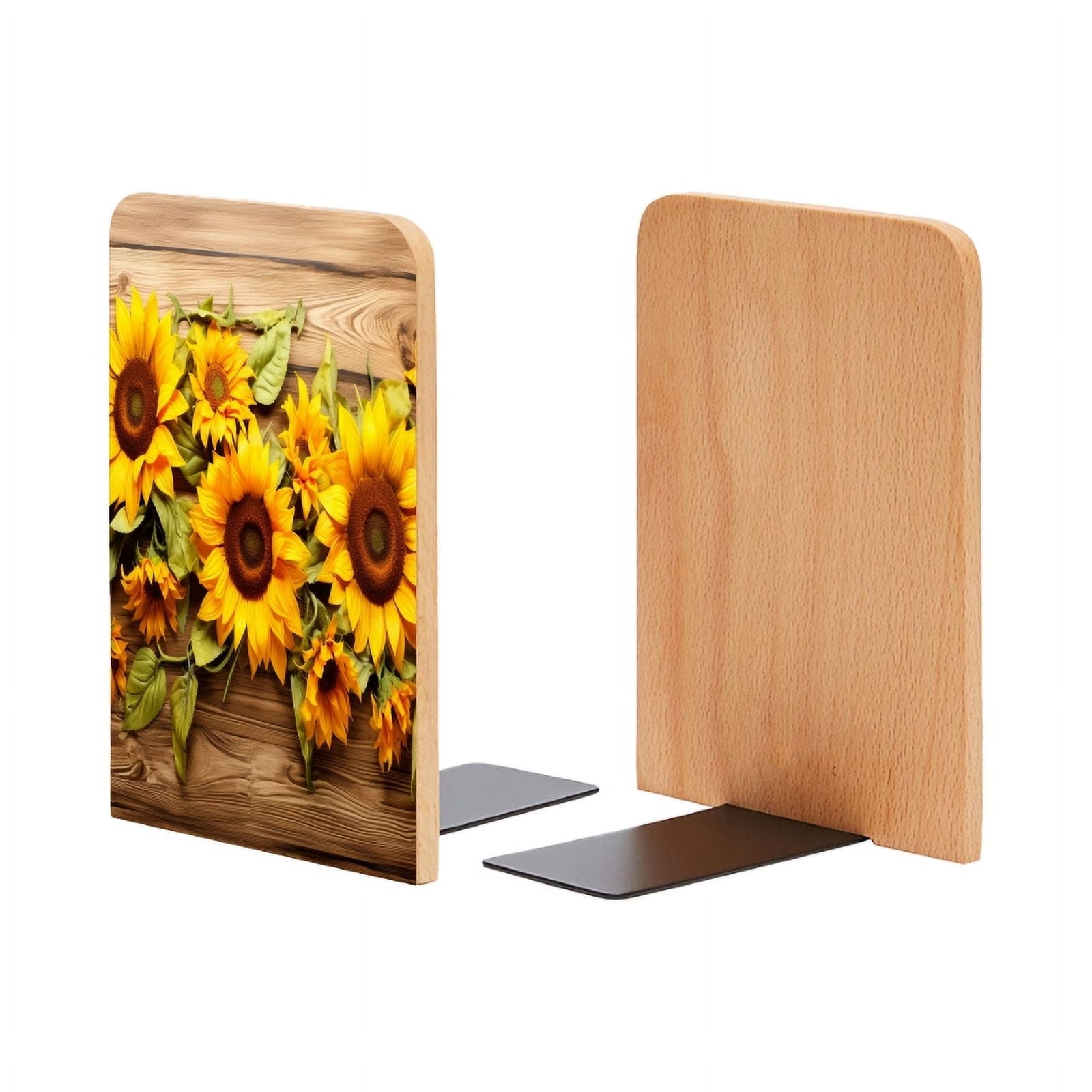 Bookends 1 Pair Non-Skid Bookend Wood Bookends for Shelves Book Stand ...