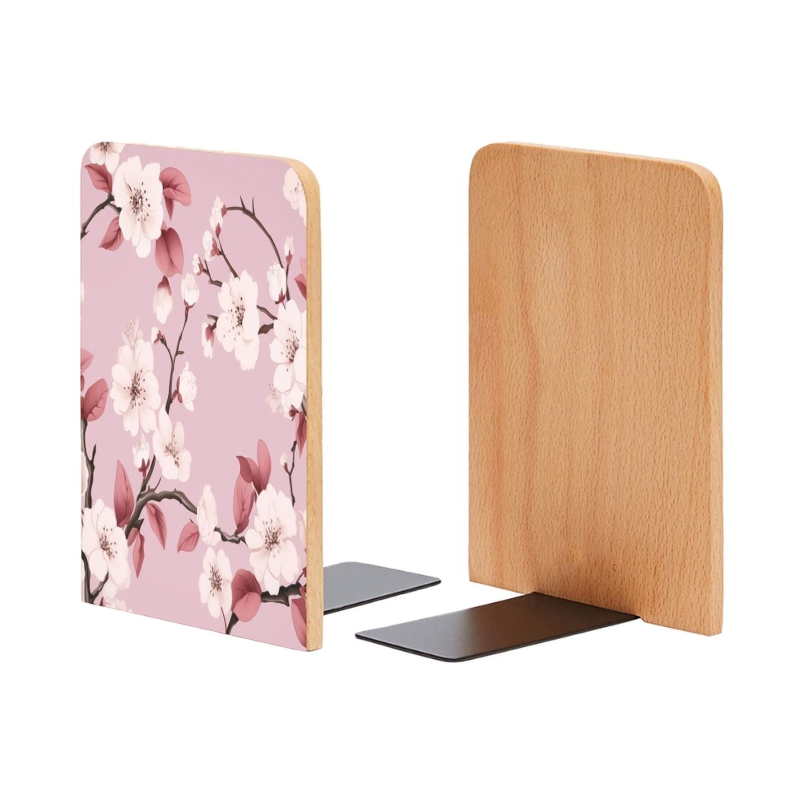 Bookends 1 Pair Non-Skid Bookend Wood Bookends for Shelves Book Stand ...