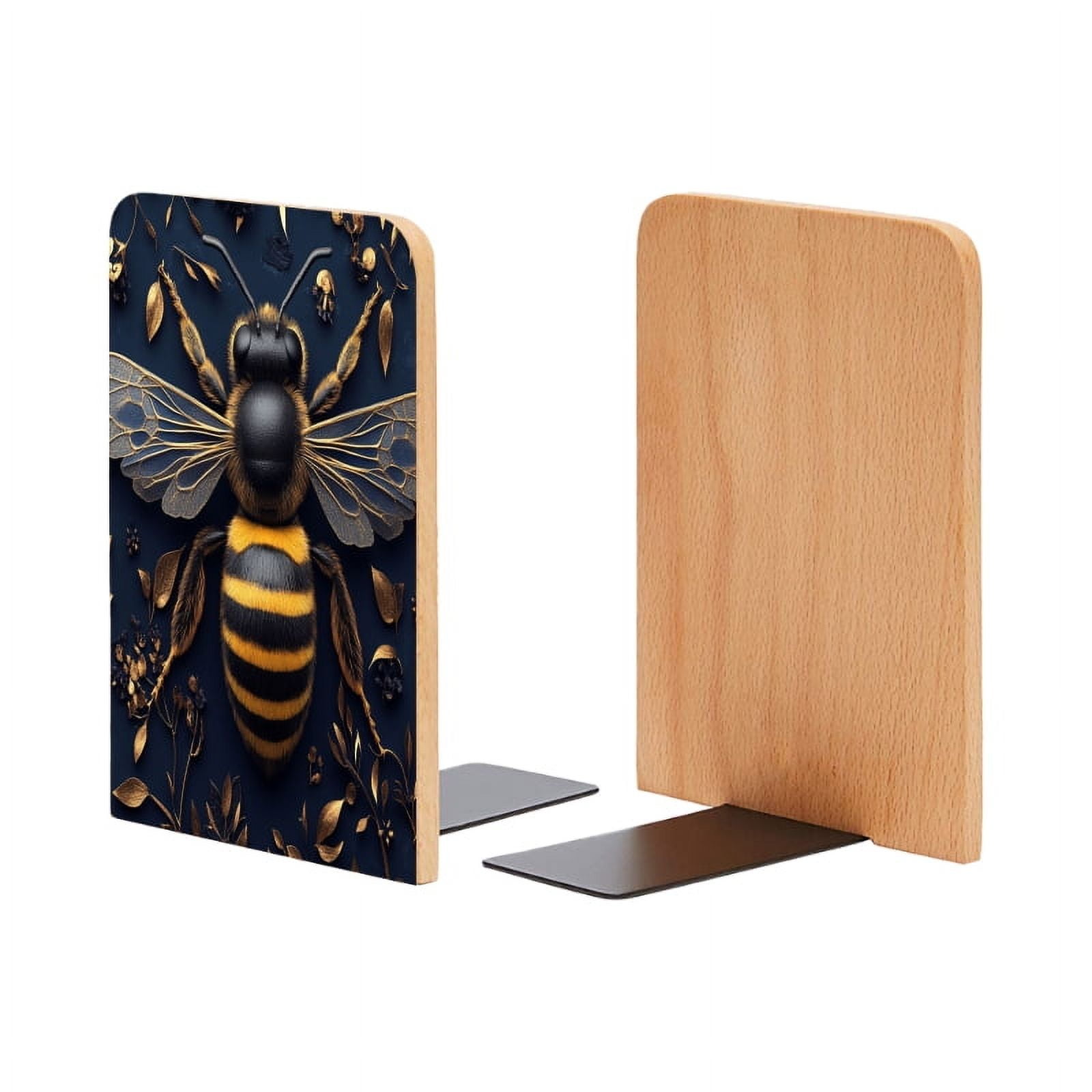 Bookends 1 Pair Non-Skid Bookend Wood Bookends for Shelves Book Stand ...