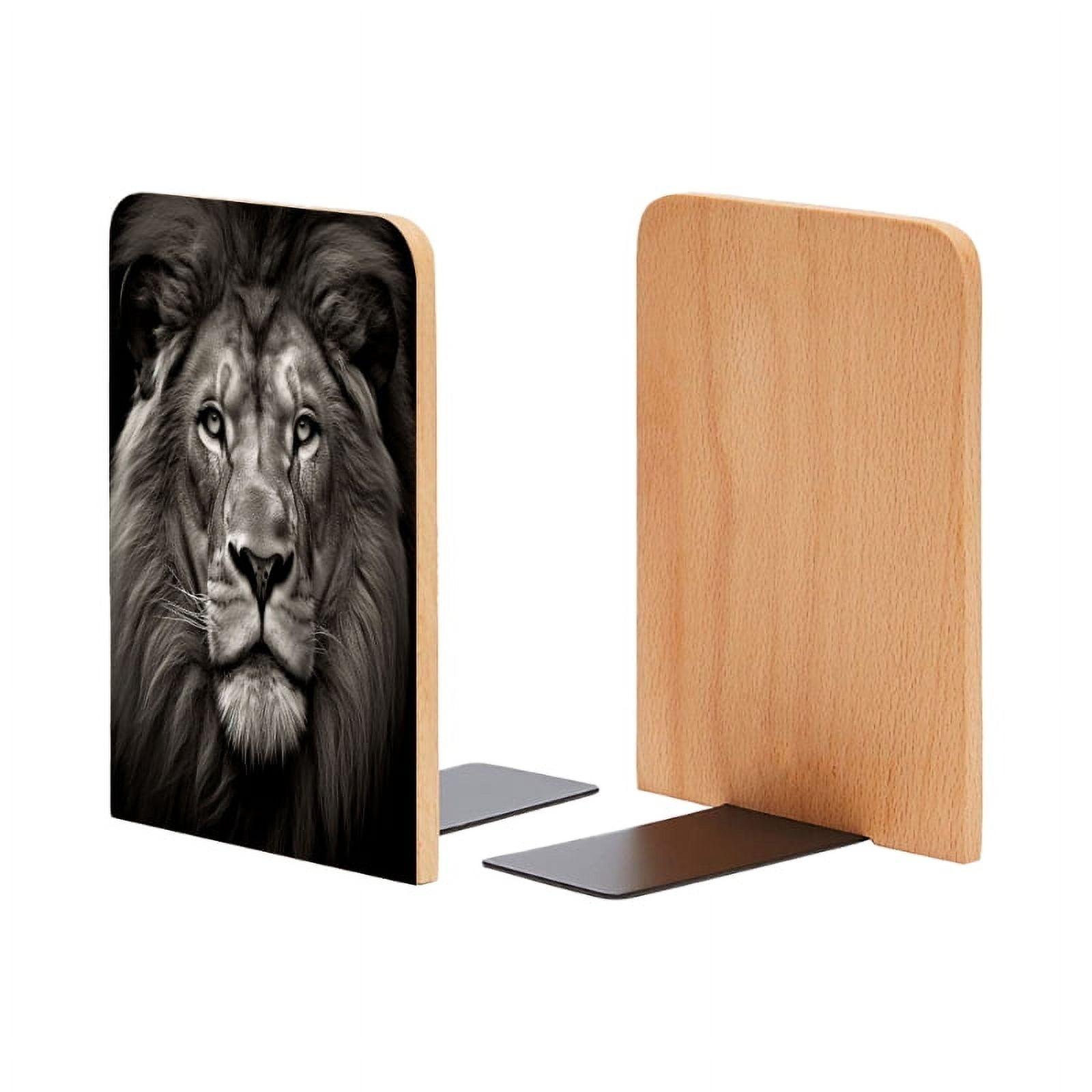 Bookends 1 Pair Non-Skid Bookend Wood Bookends for Shelves Book Stand ...