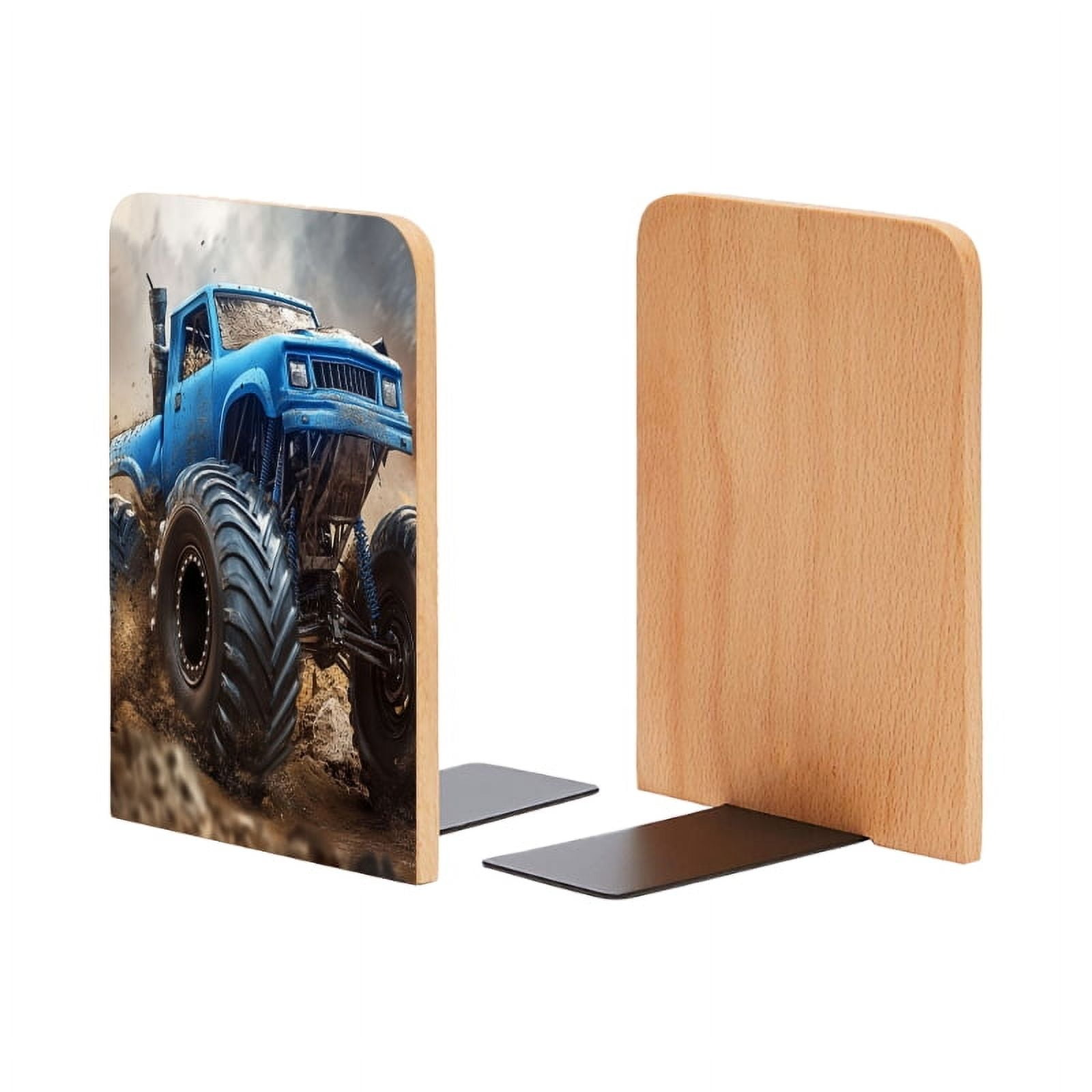 Bookends 1 Pair Non-Skid Bookend Wood Bookends for Shelves Book Stand ...