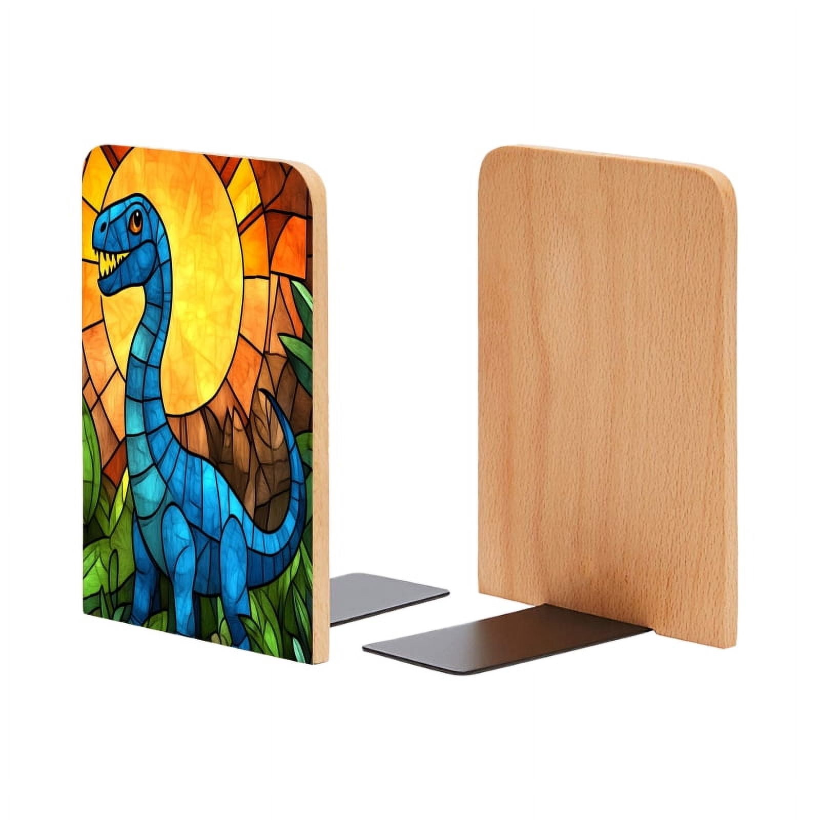Bookends 1 Pair Non-Skid Bookend Wood Bookends for Shelves Book Stand ...