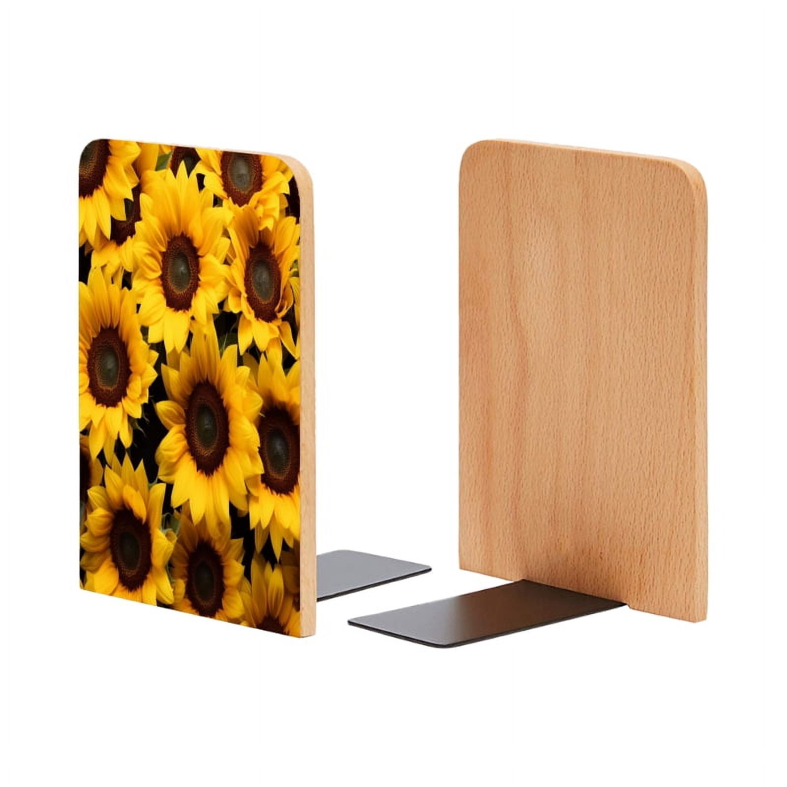 Bookends 1 Pair Non-Skid Bookend Wood Bookends for Shelves Book Stand ...