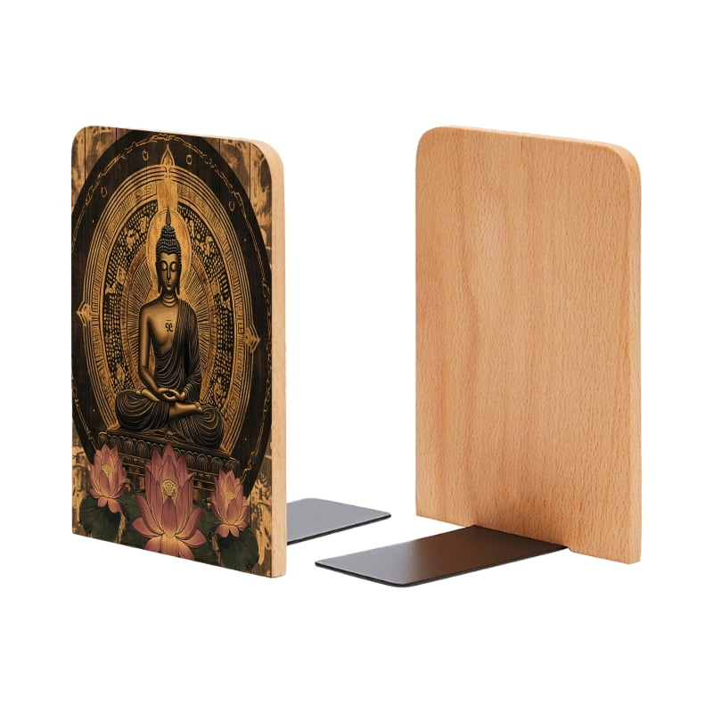 Bookends 1 Pair Non-Skid Bookend Wood Bookends for Shelves Book Stand ...