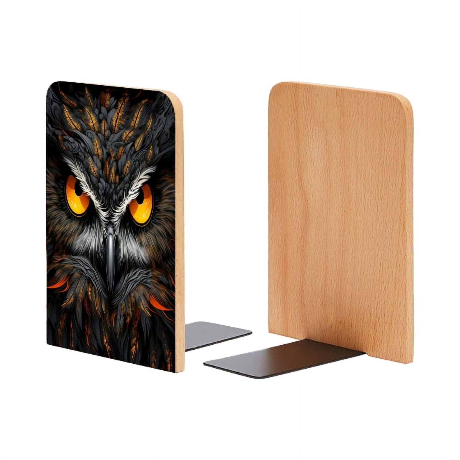 Bookends 1 Pair Non-Skid Bookend Wood Bookends for Shelves Book Stand ...