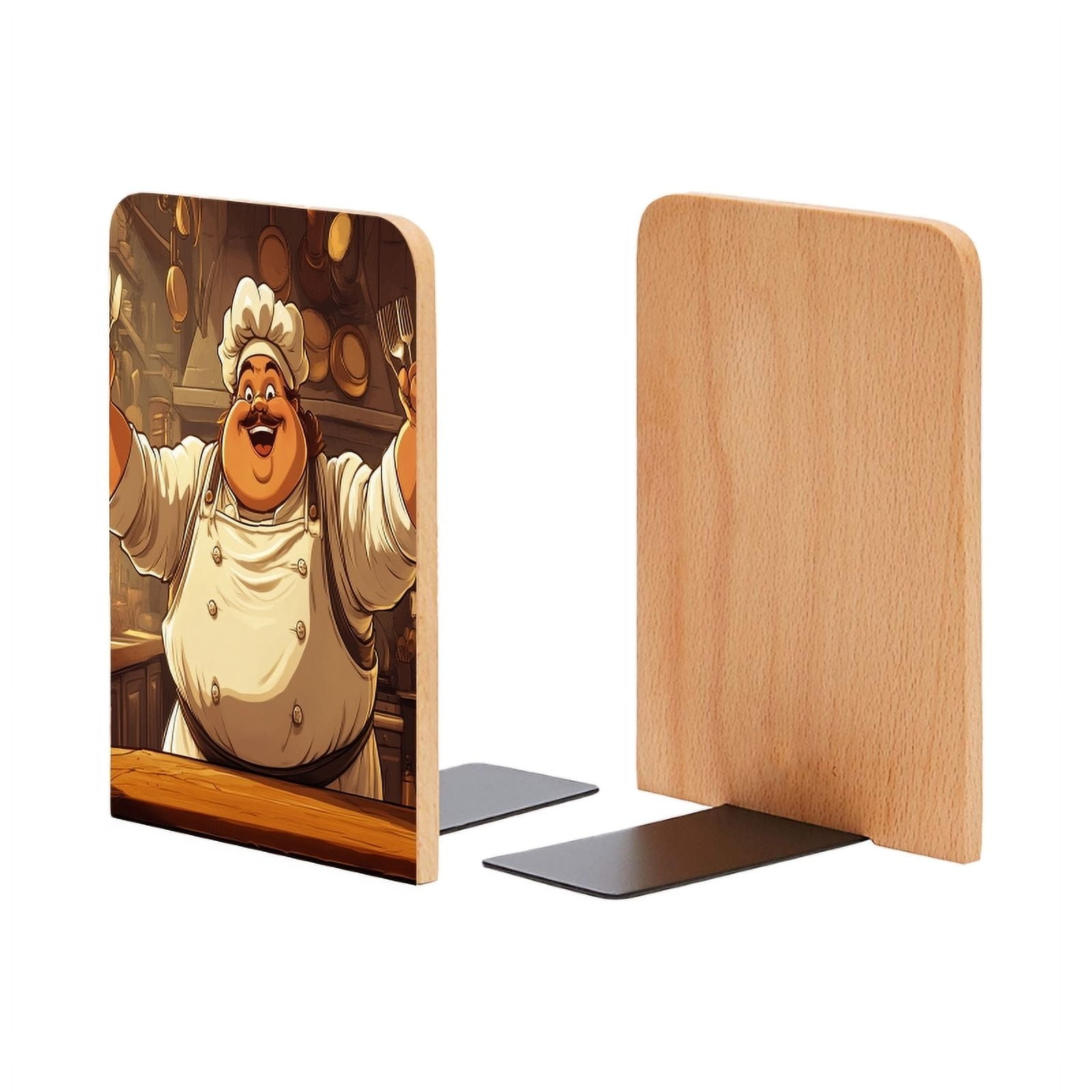 Bookends 1 Pair Non-Skid Bookend Wood Bookends for Shelves Book Stand ...