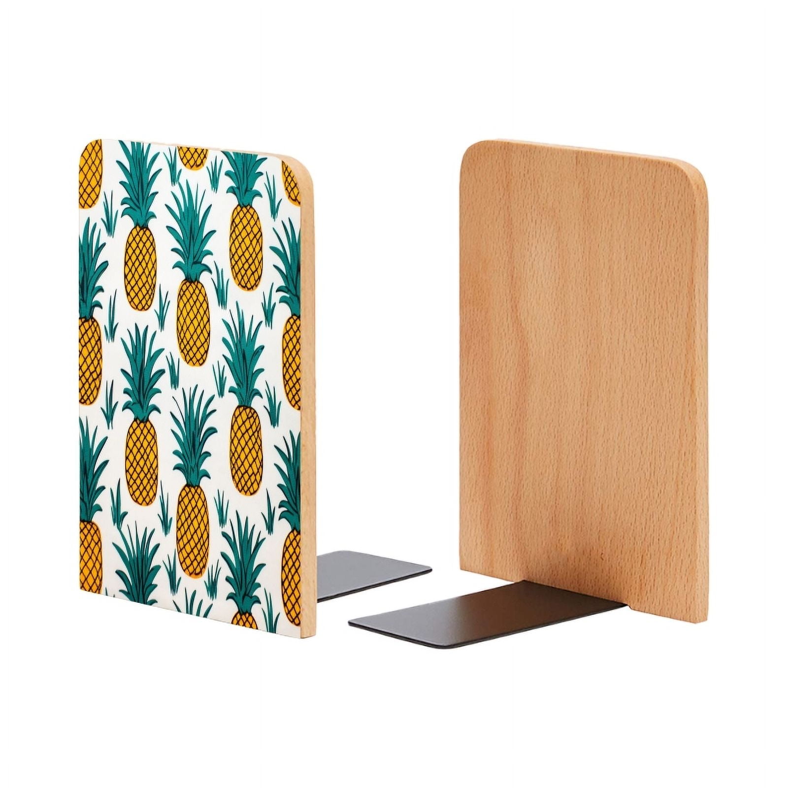 Bookends 1 Pair Non-Skid Bookend Wood Bookends for Shelves Book Stand ...