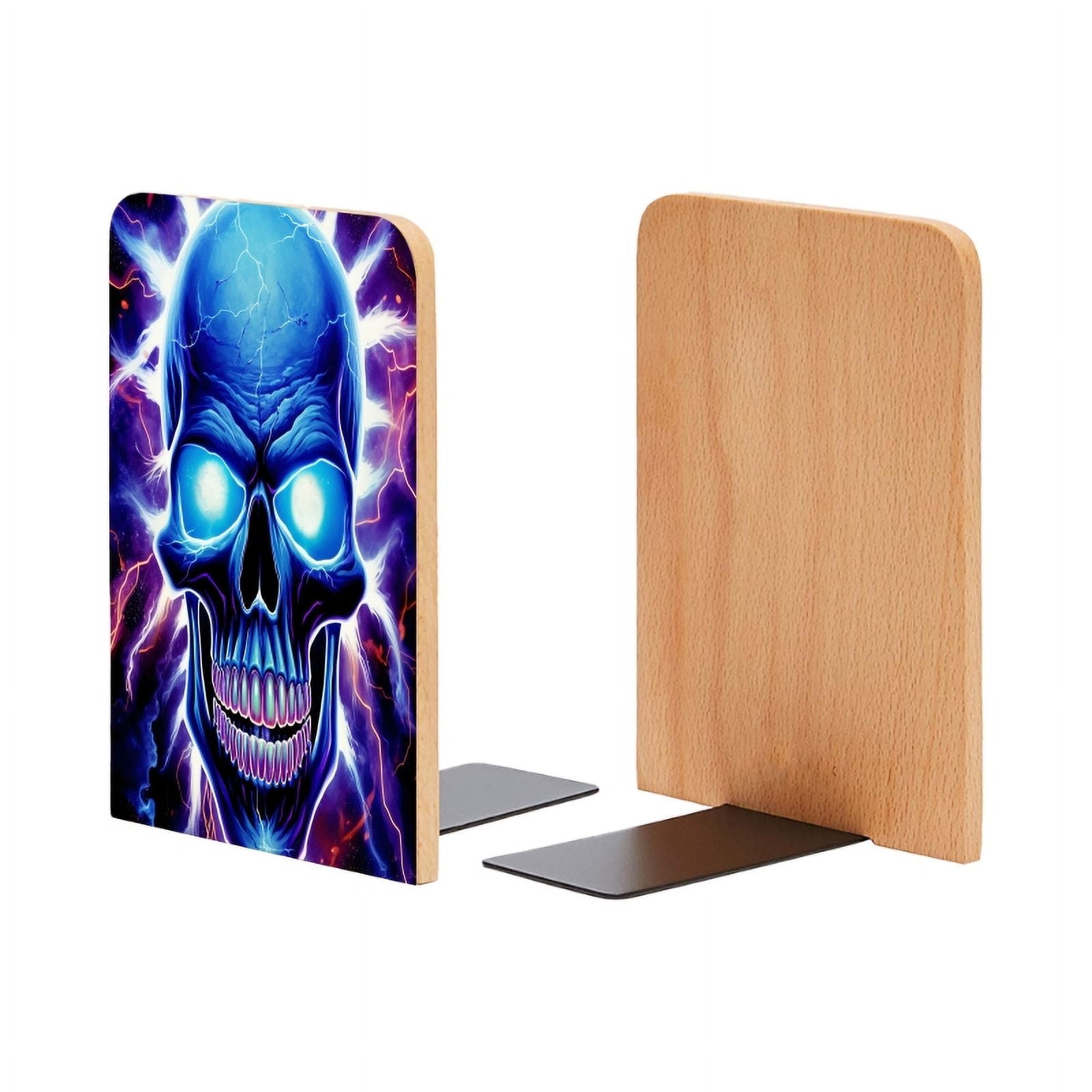 Bookends 1 Pair Non-Skid Bookend Wood Bookends for Shelves Book Stand ...