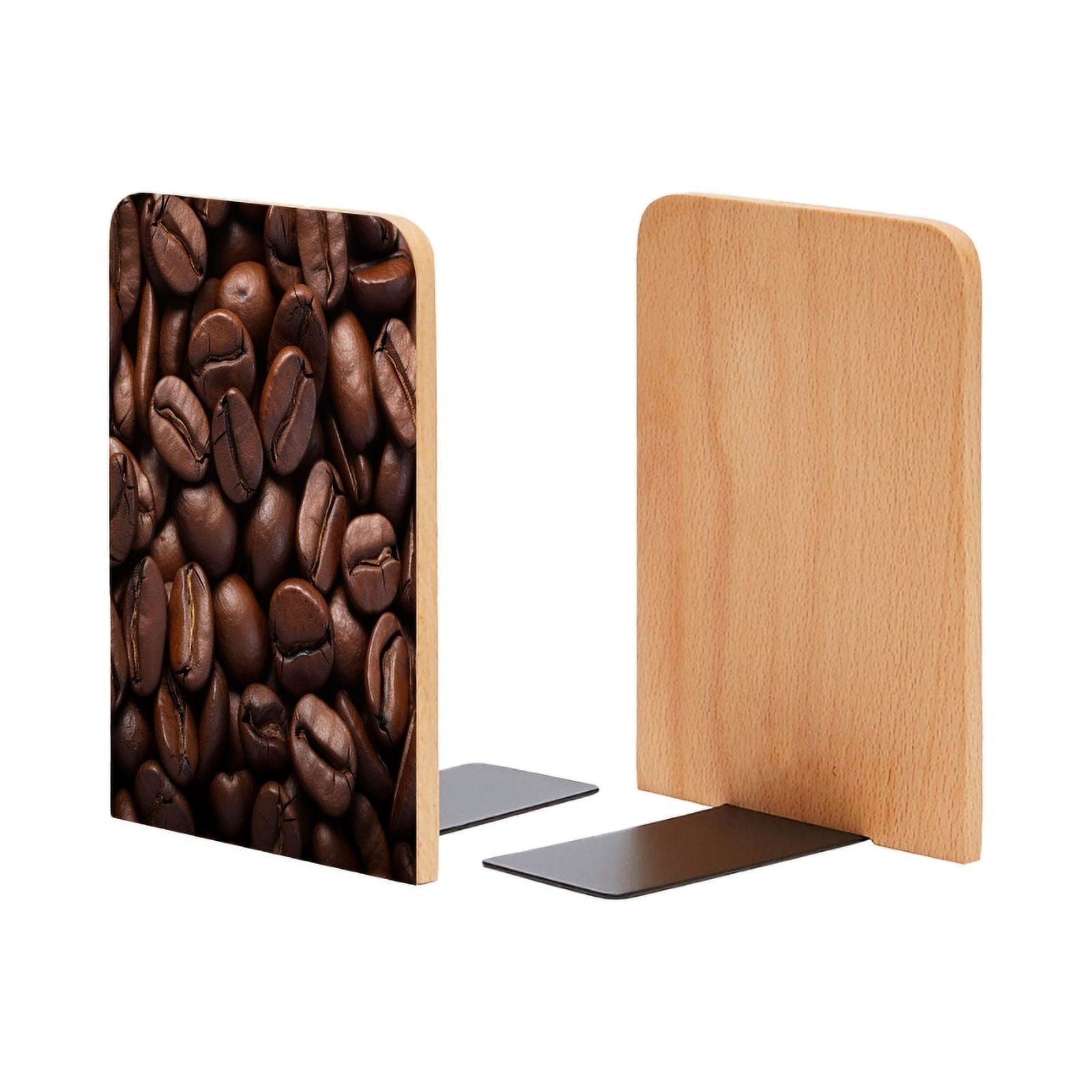 Bookends 1 Pair Non-Skid Bookend Wood Bookends for Shelves Book Stand ...