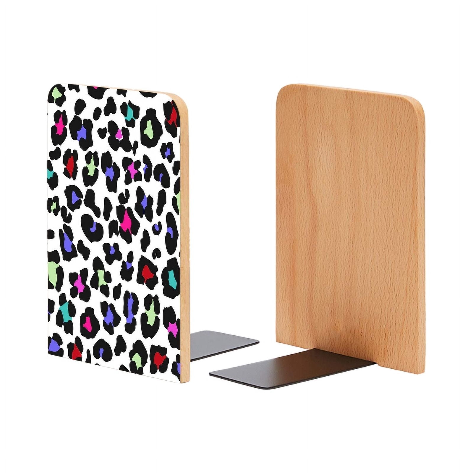 Bookends 1 Pair Non-Skid Bookend Wood Bookends for Shelves Book Stand ...