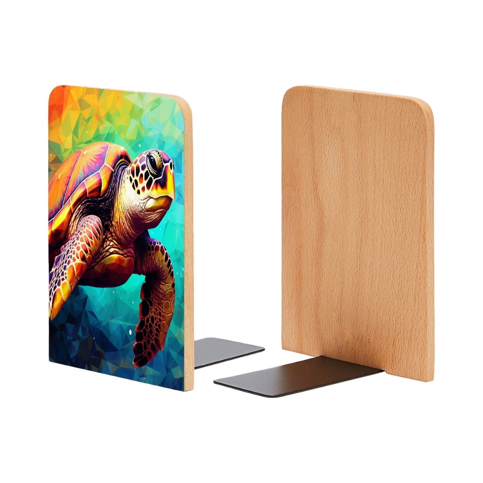 Bookends 1 Pair Non-Skid Bookend Wood Bookends for Shelves Book Stand ...