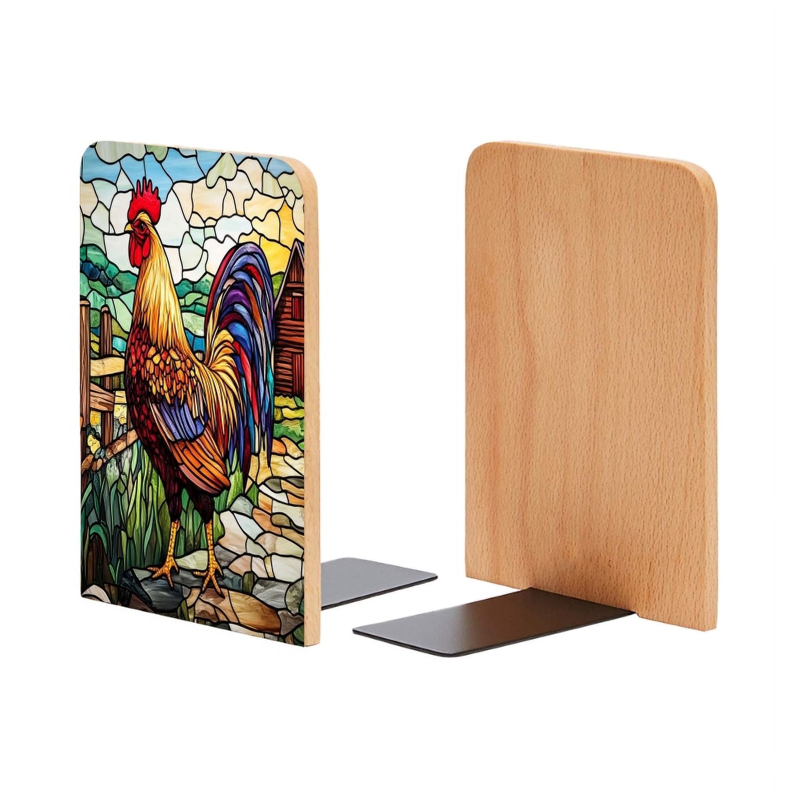 Bookends 1 Pair Non-Skid Bookend Wood Bookends for Shelves Book Stand ...