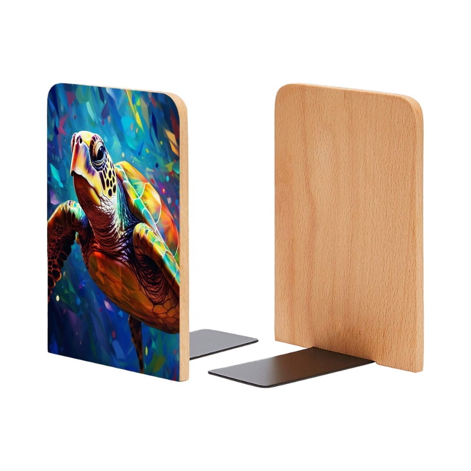 Bookends 1 Pair Non-Skid Bookend Wood Bookends for Shelves Book Stand ...