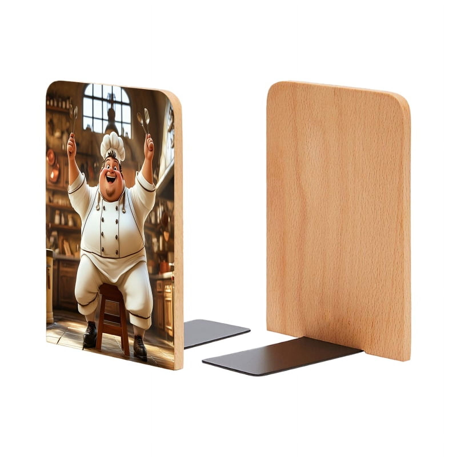 Bookends 1 Pair Non-Skid Bookend Wood Bookends for Shelves Book Stand ...