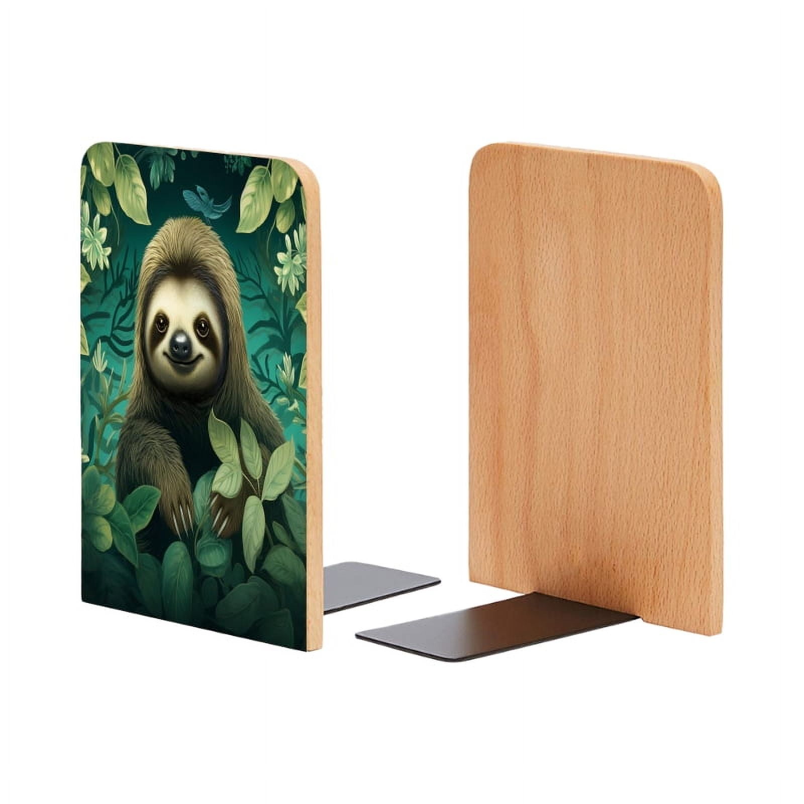 Bookends 1 Pair Non-Skid Bookend Wood Bookends for Shelves Book Stand ...