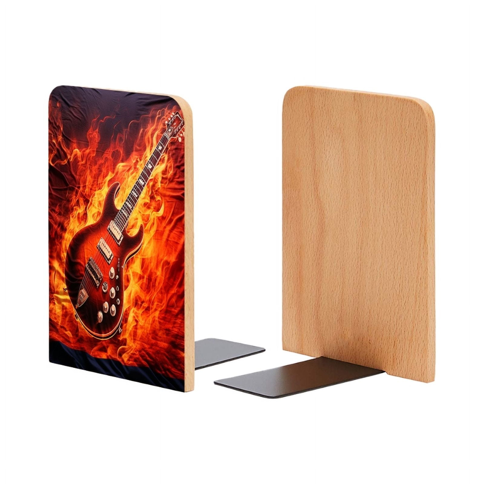 Bookends 1 Pair Non-Skid Bookend Wood Bookends for Shelves Book Stand ...