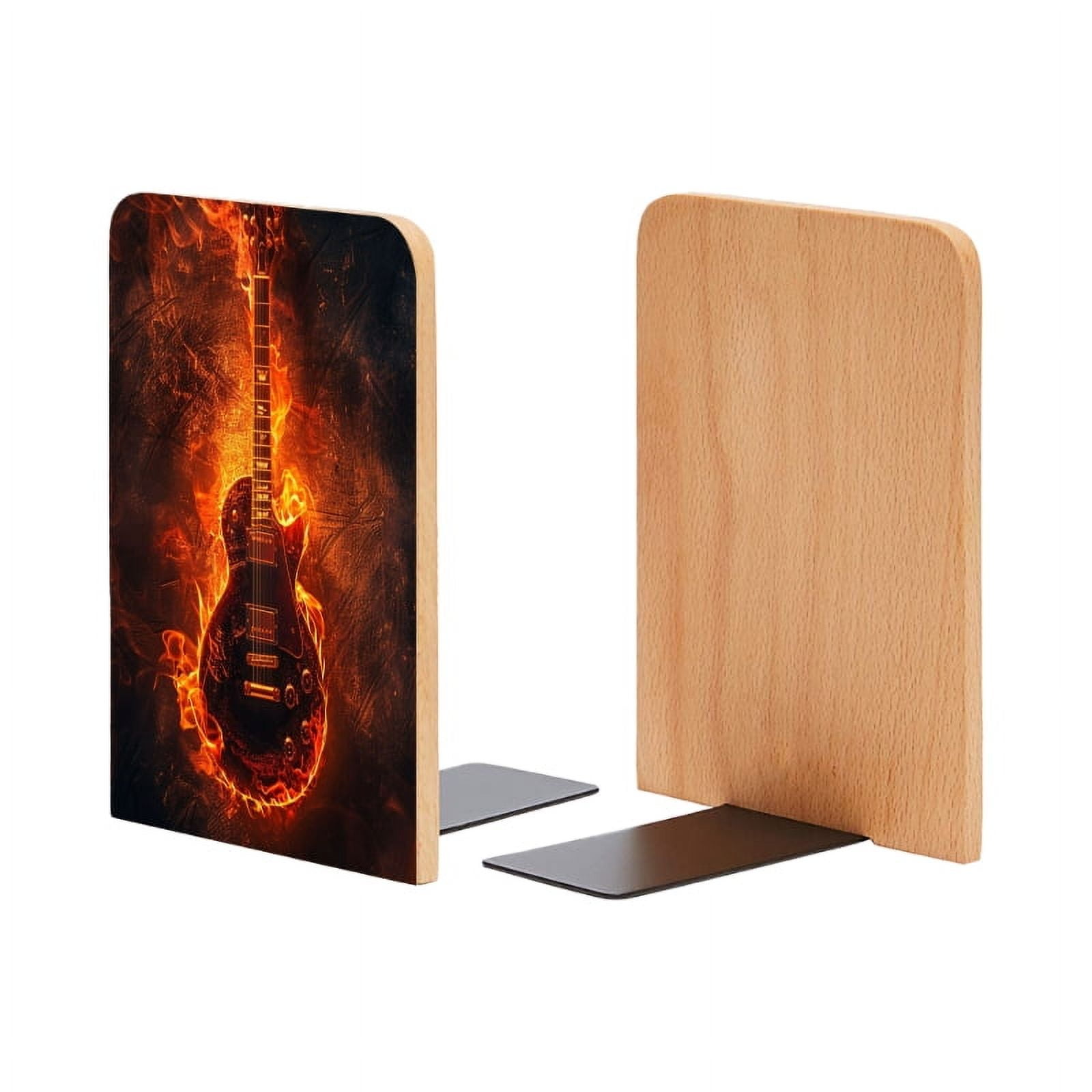 Bookends 1 Pair Non-Skid Bookend Wood Bookends for Shelves Book Stand ...