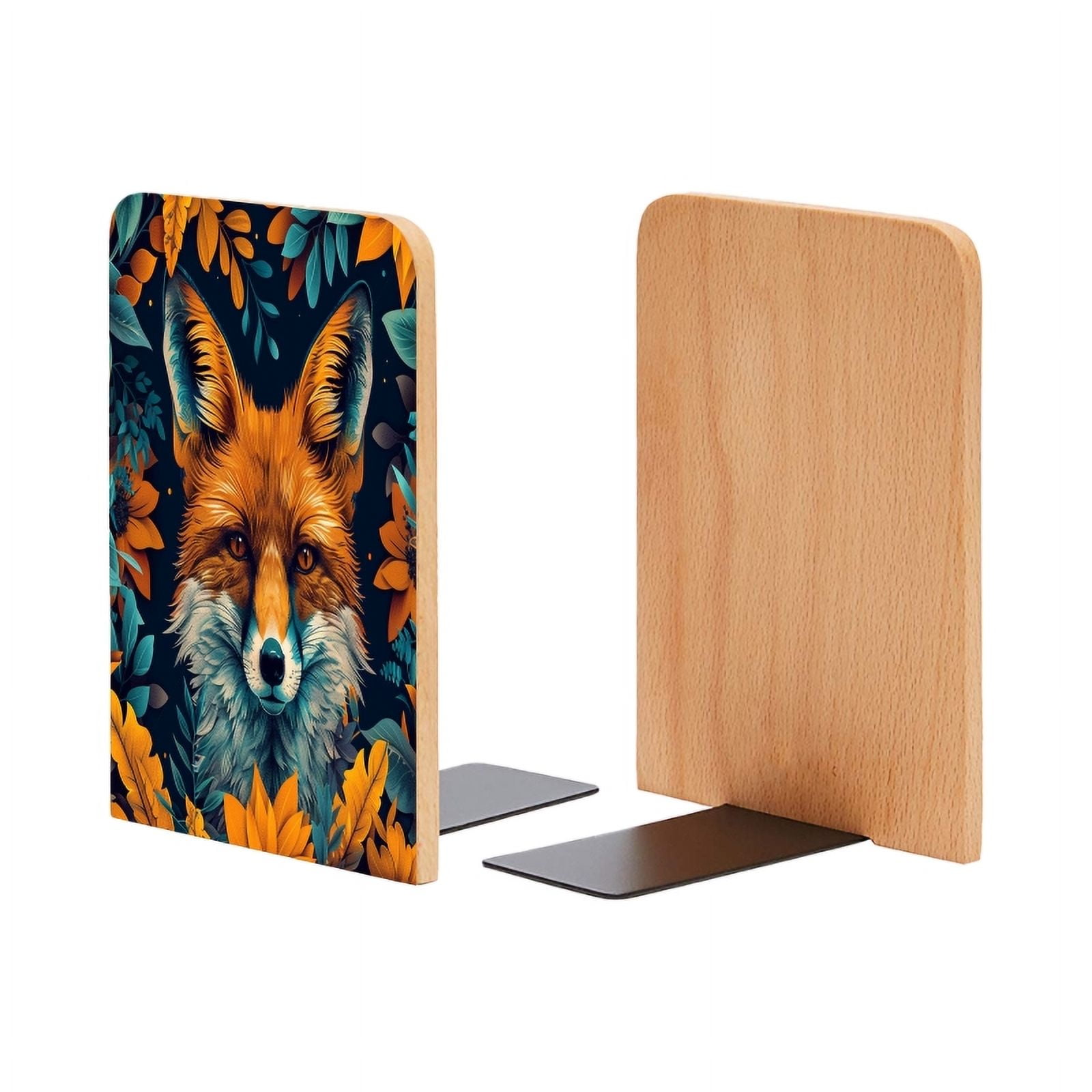 Bookends 1 Pair Non-Skid Bookend Wood Bookends for Shelves Book Stand ...
