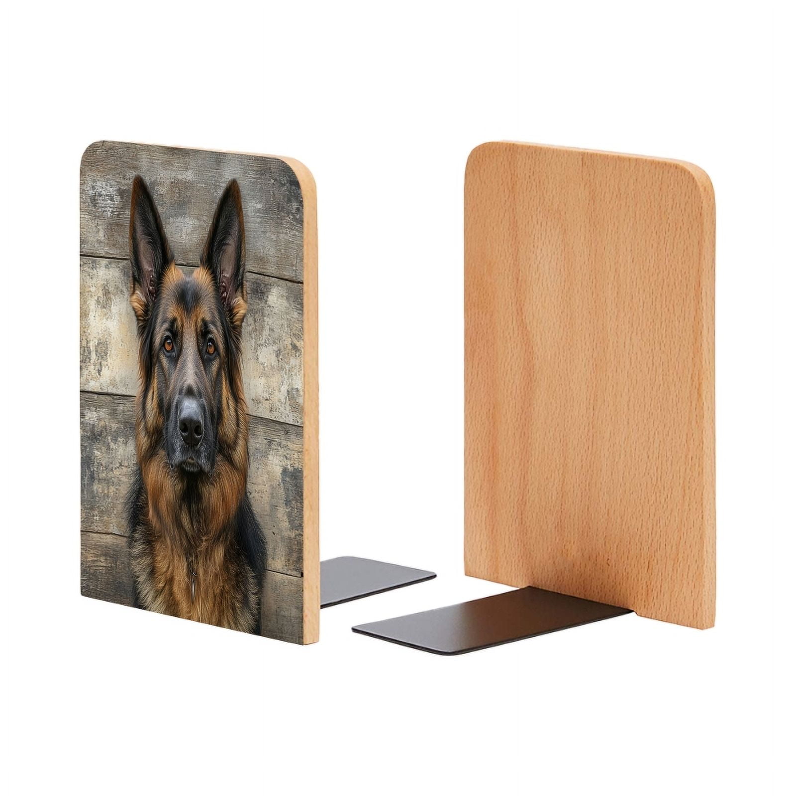 Bookends 1 Pair Non-Skid Bookend Wood Bookends for Shelves Book Stand ...