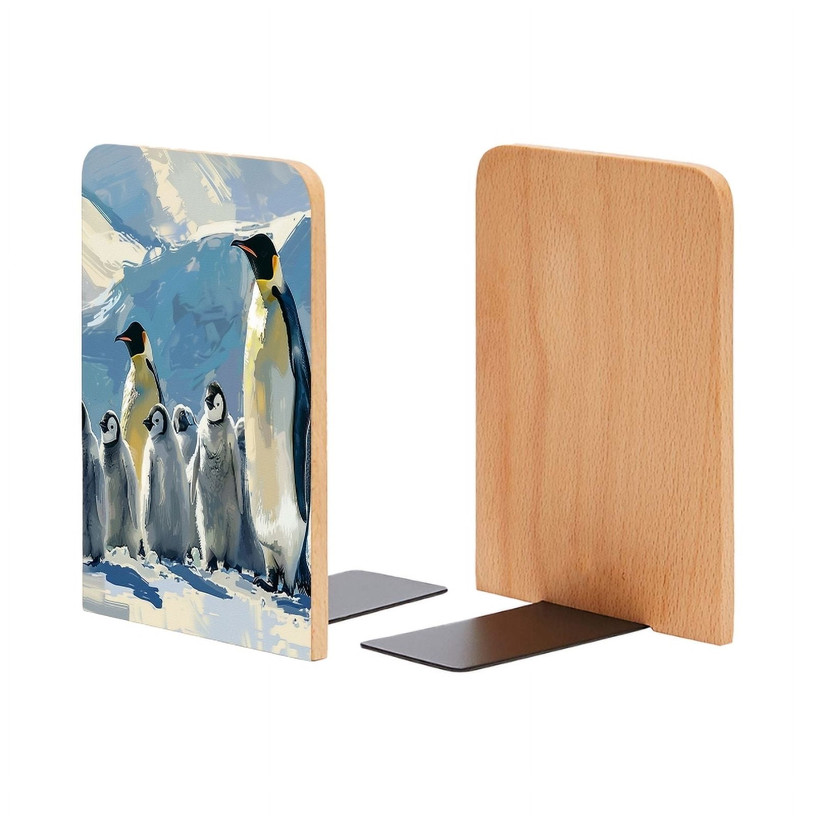 Bookends 1 Pair Non-Skid Bookend Wood Bookends for Shelves Book Stand ...