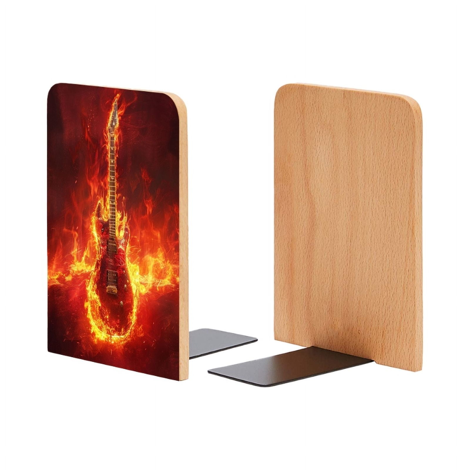 Bookends 1 Pair Non-Skid Bookend Wood Bookends for Shelves Book Stand ...