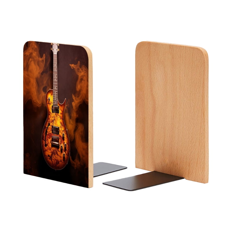 Bookends 1 Pair Non-Skid Bookend Wood Bookends for Shelves Book Stand ...