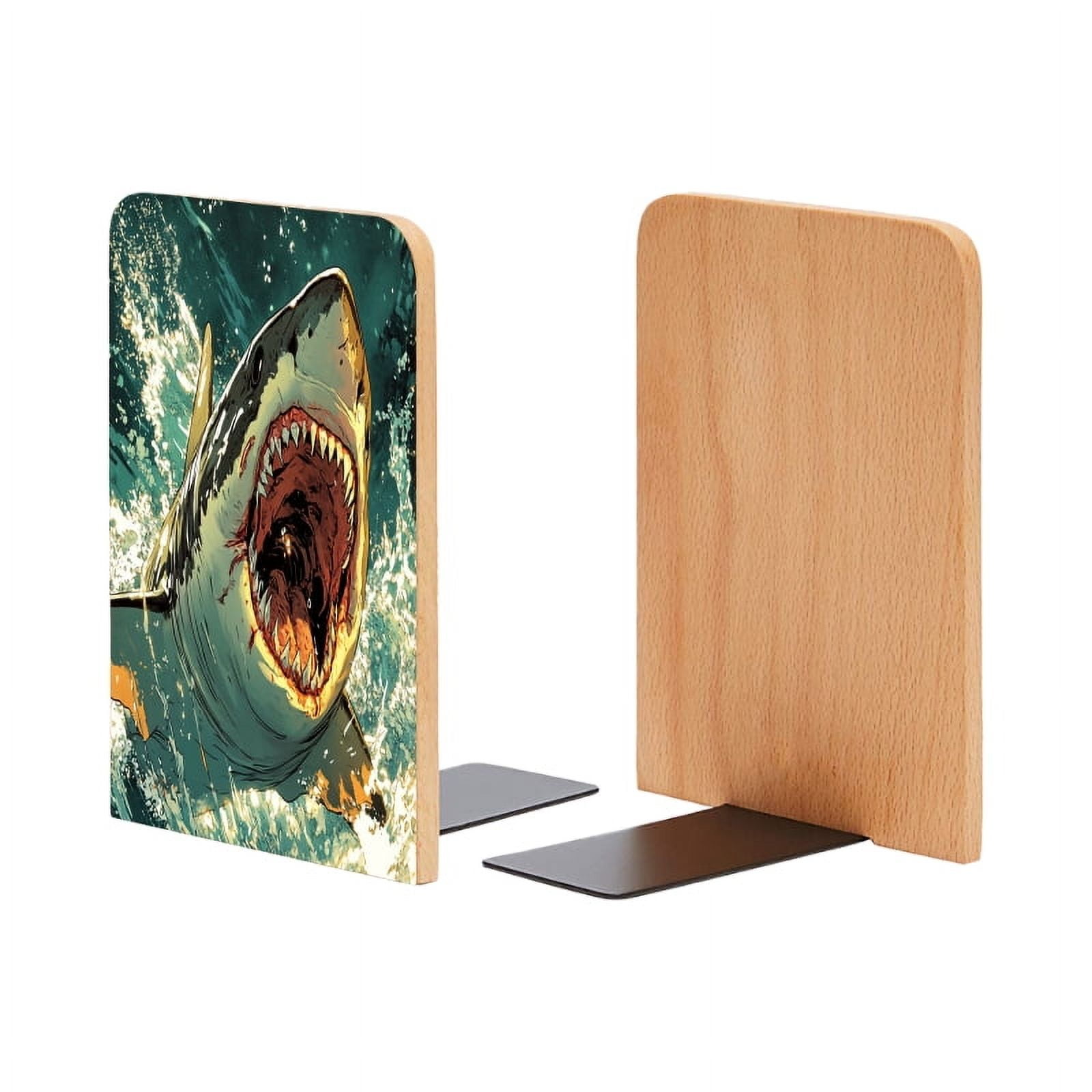 Bookends 1 Pair Non-Skid Bookend Wood Bookends for Shelves Book Stand ...