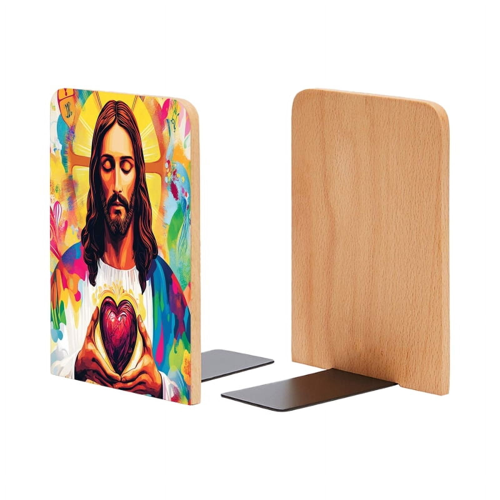 Bookends 1 Pair Non-Skid Bookend Wood Bookends for Shelves Book Stand ...