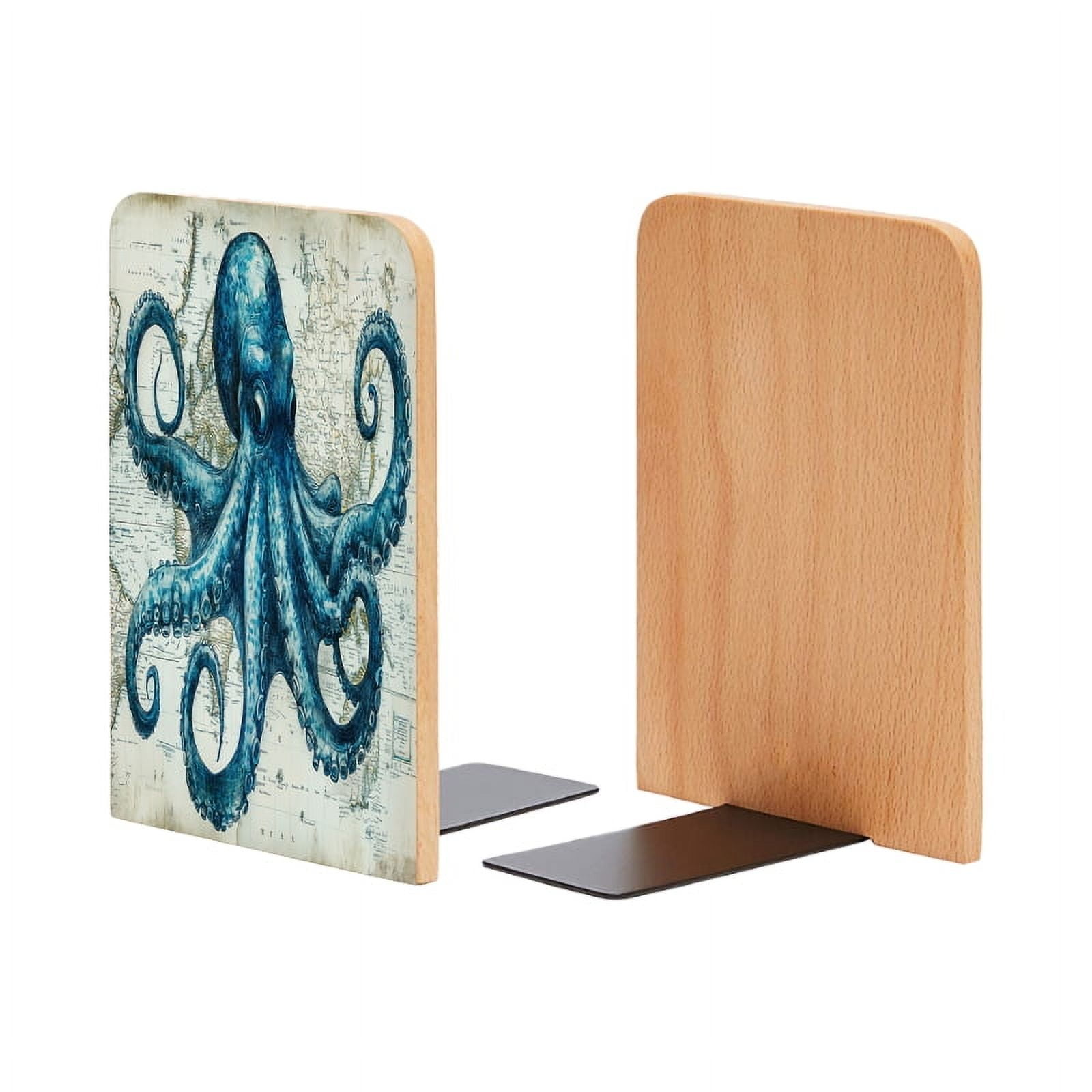 Bookends 1 Pair Non-Skid Bookend Wood Bookends for Shelves Book Stand ...