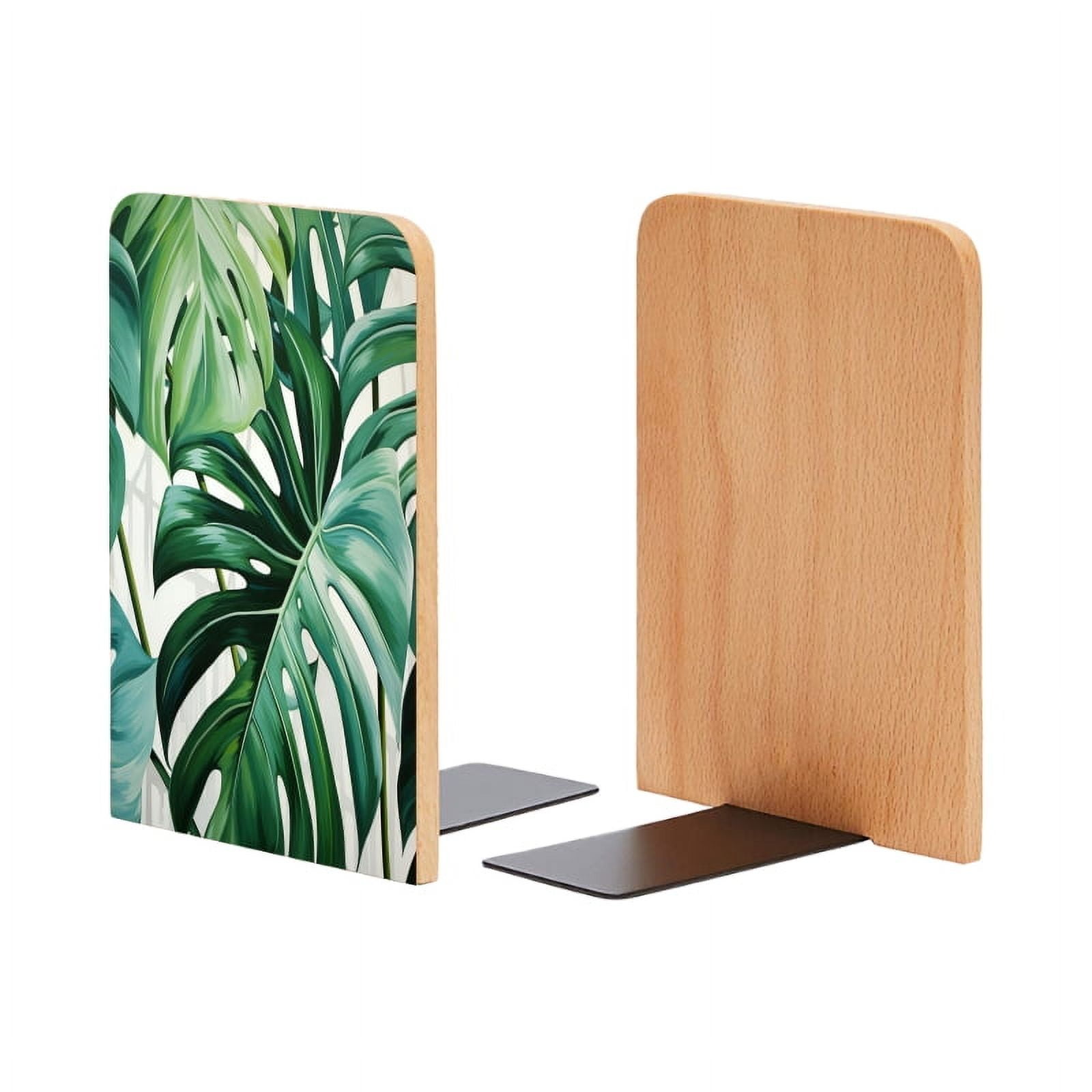 Bookends 1 Pair Non-Skid Bookend Wood Bookends for Shelves Book Stand ...