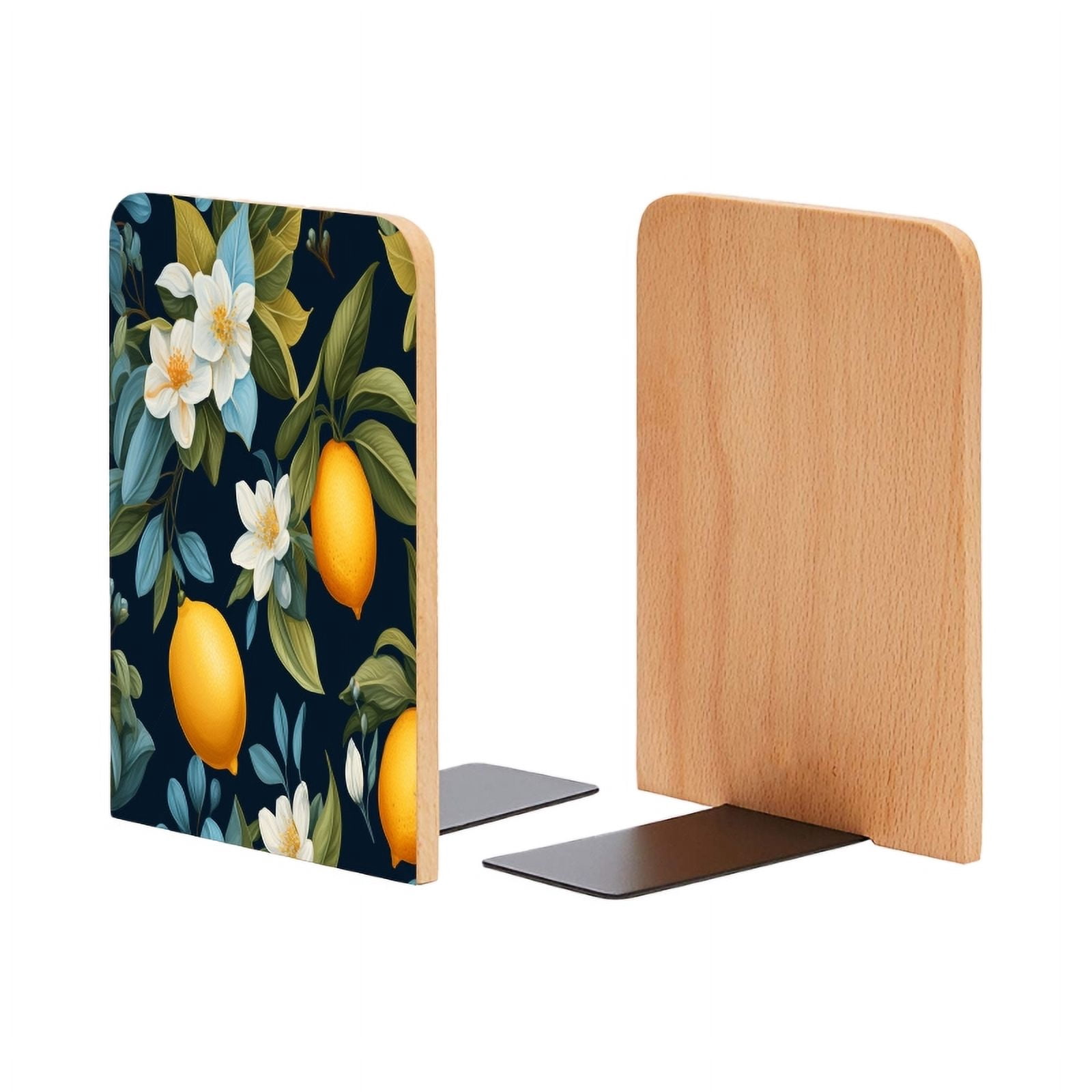 Bookends 1 Pair Non-Skid Bookend Wood Bookends for Shelves Book Stand ...