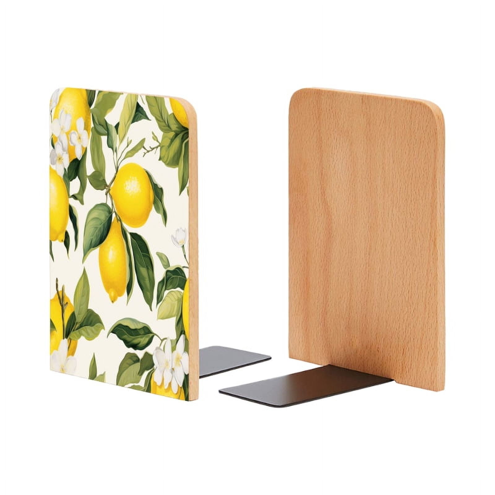 Bookends 1 Pair Non-Skid Bookend Wood Bookends for Shelves Book Stand ...