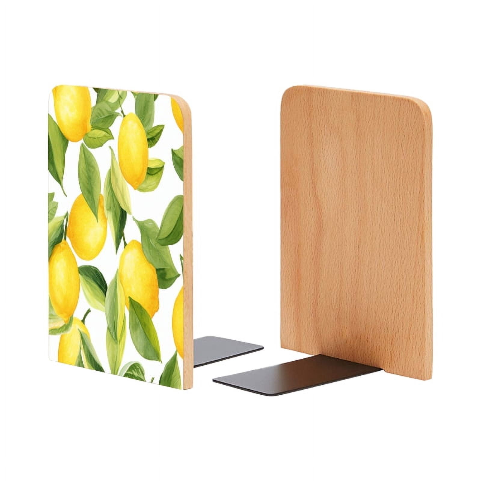 Bookends 1 Pair Non-Skid Bookend Wood Bookends for Shelves Book Stand ...