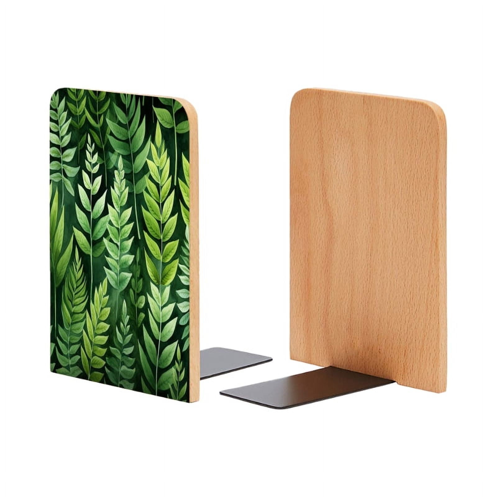 Bookends 1 Pair Non-Skid Bookend Wood Bookends for Shelves Book Stand ...