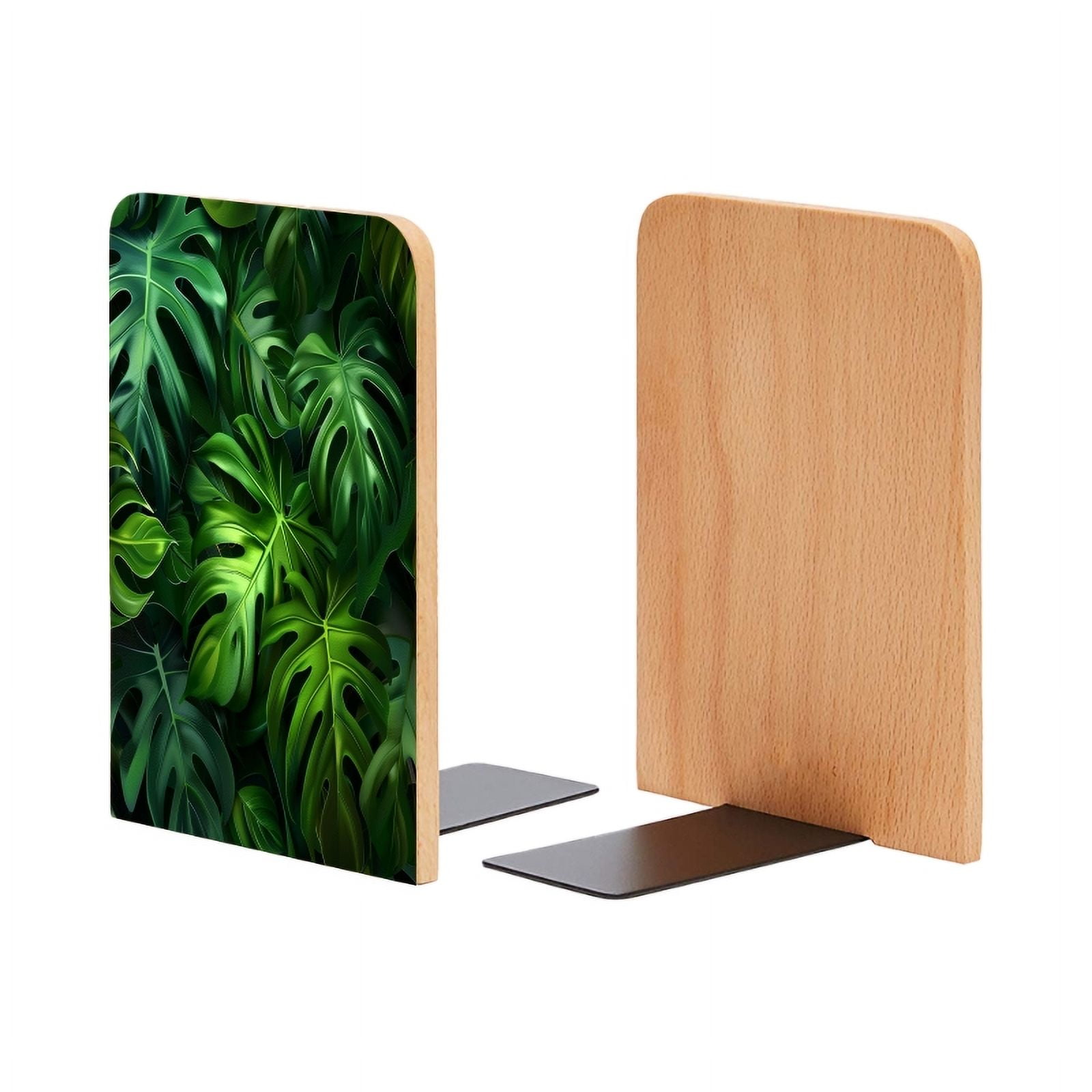 Bookends 1 Pair Non-Skid Bookend Wood Bookends for Shelves Book Stand ...