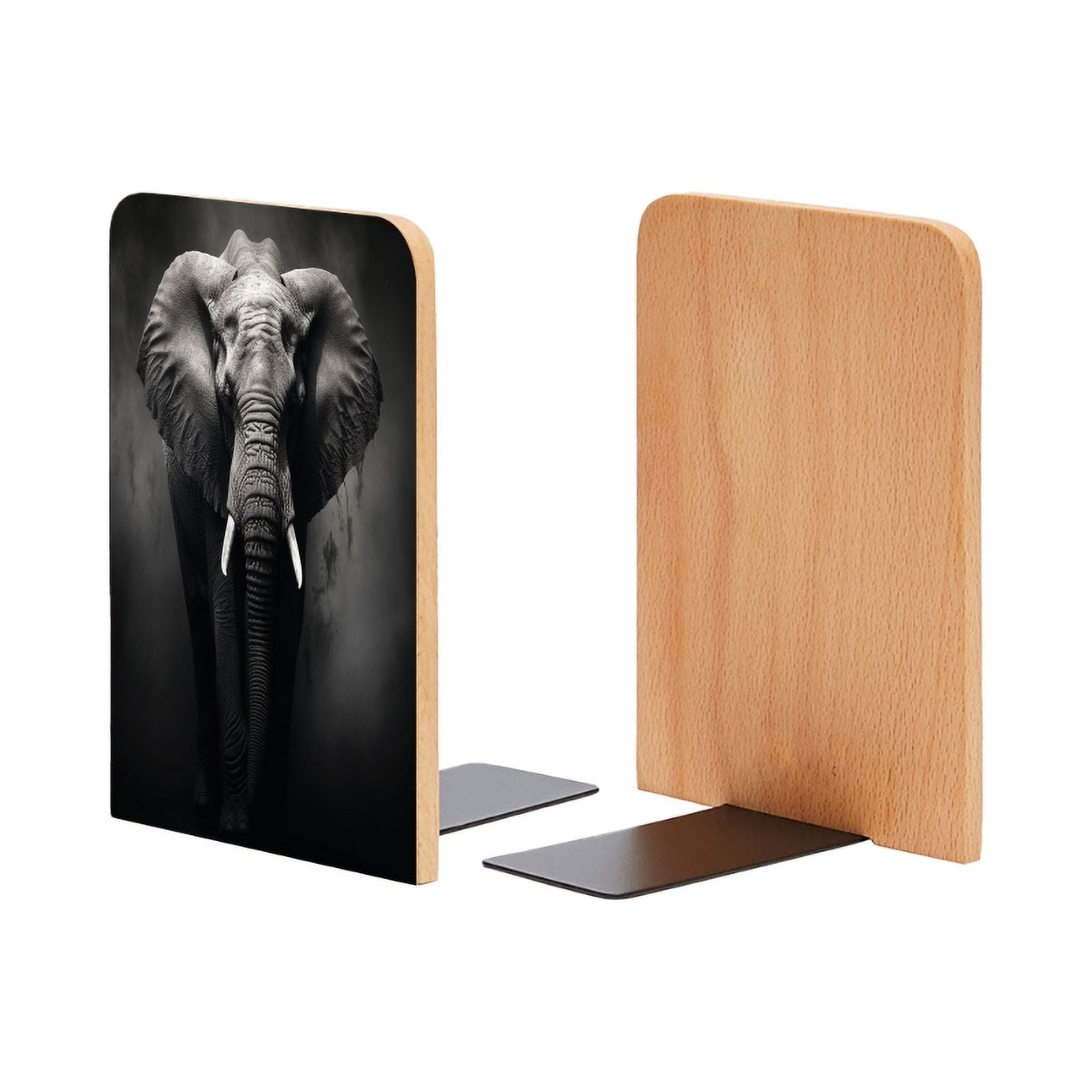 Bookends 1 Pair Non-Skid Bookend Wood Bookends for Shelves Book Stand ...