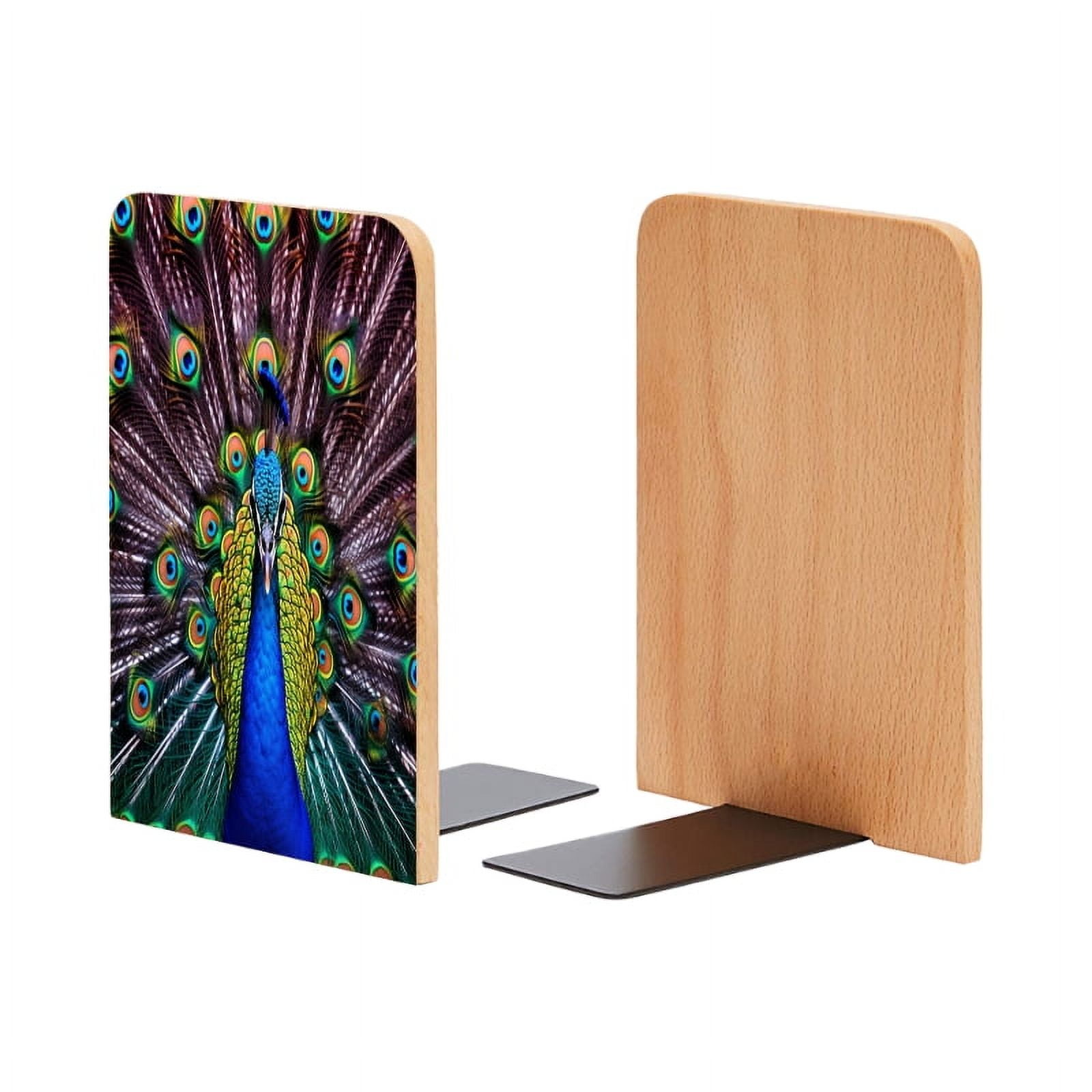 Bookends 1 Pair Non-Skid Bookend Wood Bookends for Shelves Book Stand ...