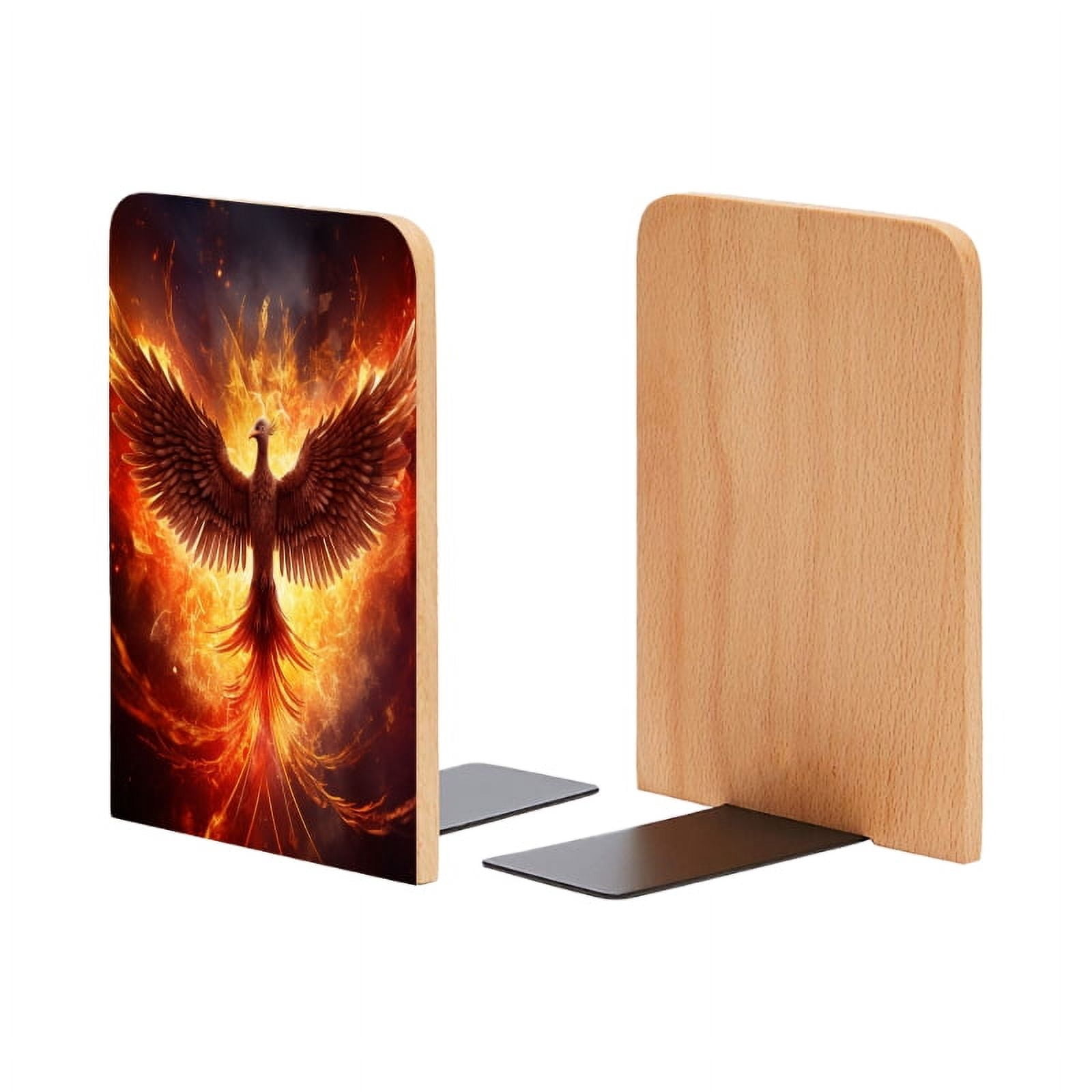 Bookends 1 Pair Non-Skid Bookend Wood Bookends for Shelves Book Stand ...