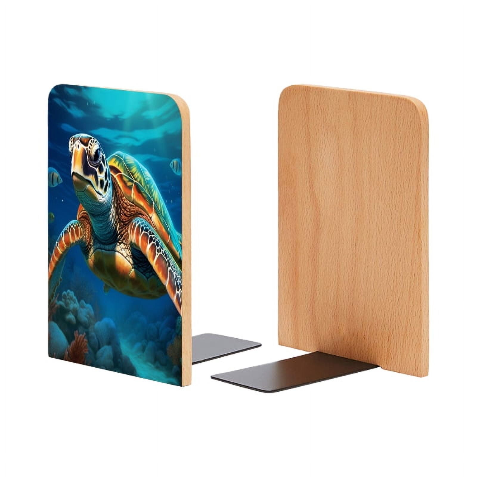 Bookends 1 Pair Non-Skid Bookend Wood Bookends for Shelves Book Stand ...