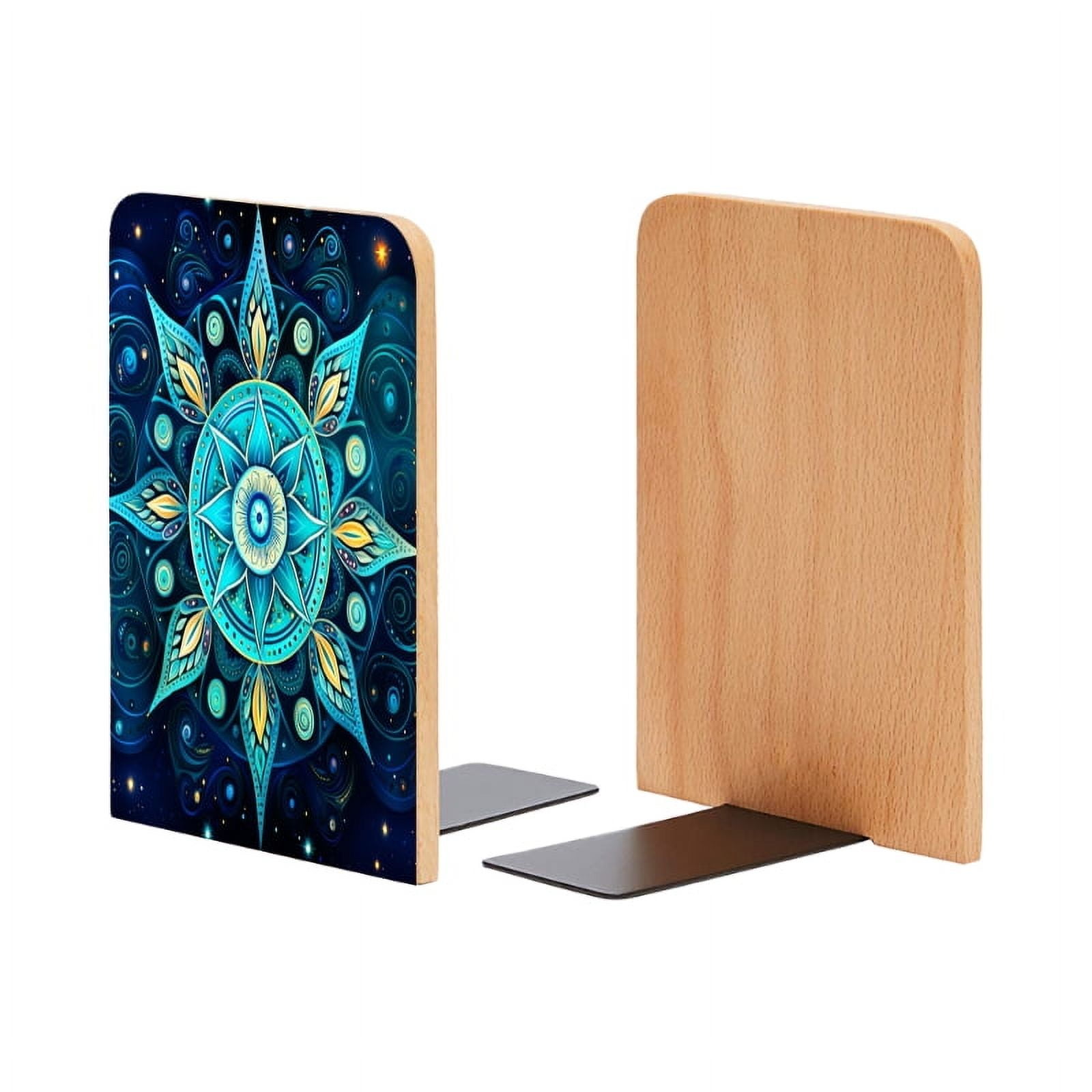 Bookends 1 Pair Non-Skid Bookend Wood Bookends for Shelves Book Stand ...