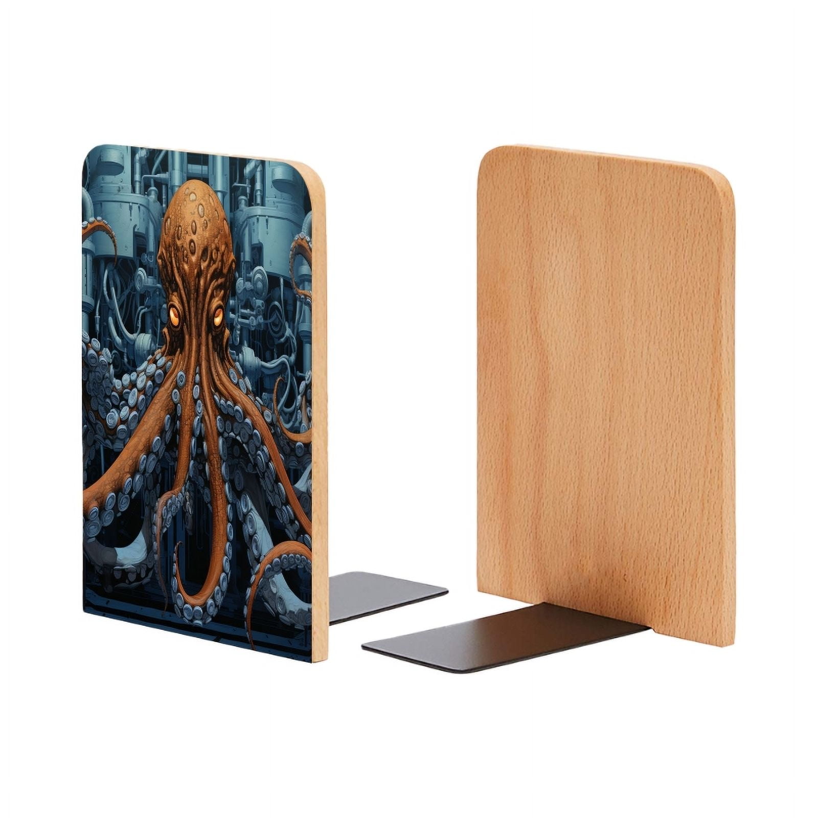 Bookends 1 Pair Non-Skid Bookend Wood Bookends for Shelves Book Stand ...