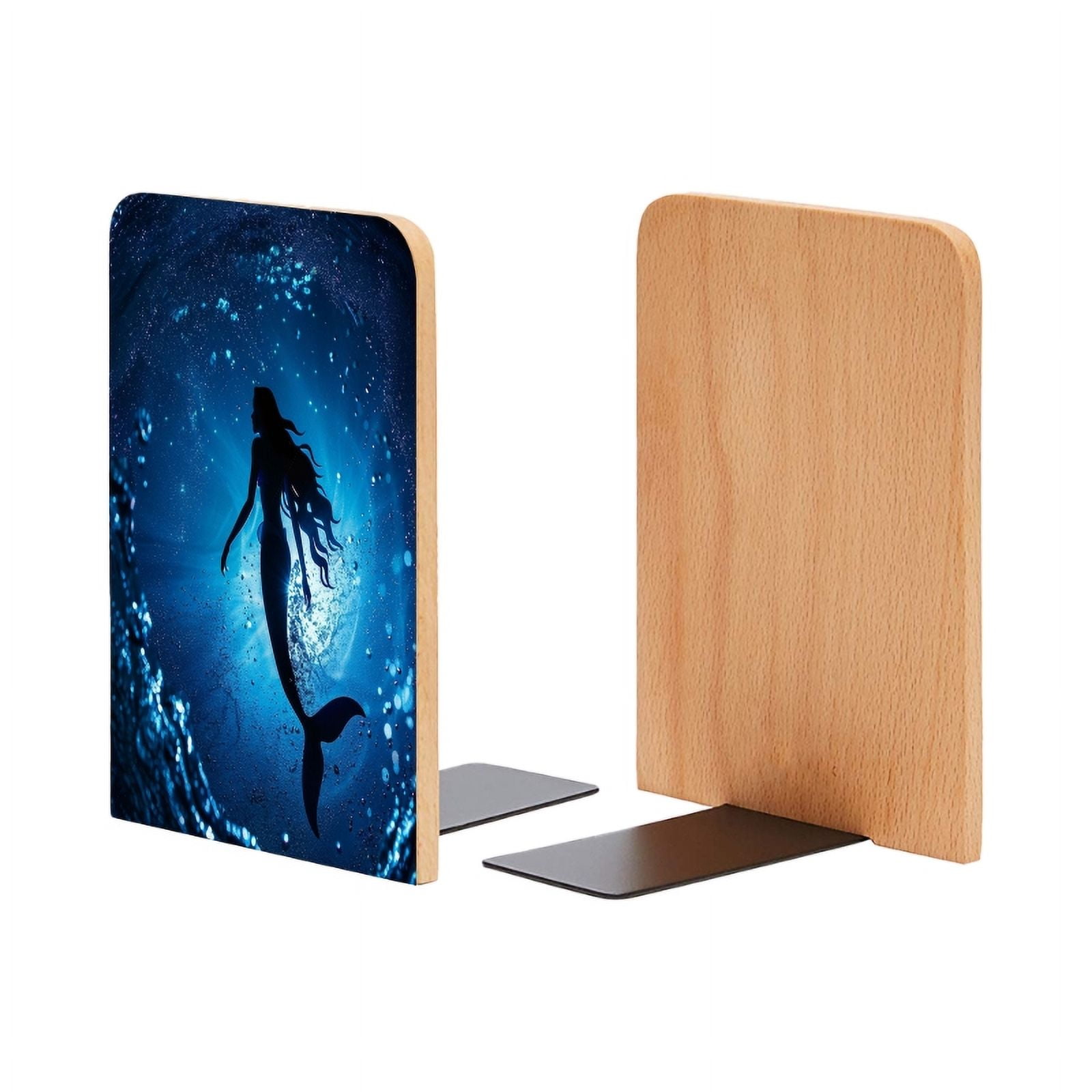 Bookends 1 Pair Non-Skid Bookend Wood Bookends for Shelves Book Stand ...