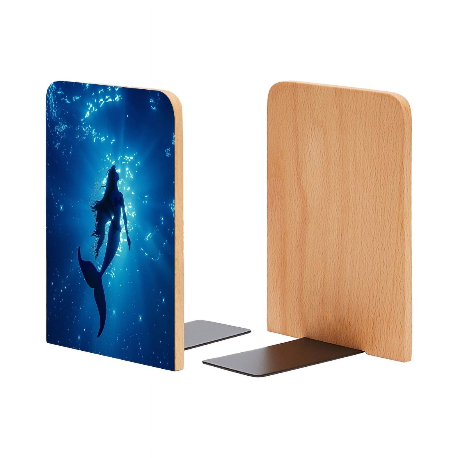 Bookends 1 Pair Non-Skid Bookend Wood Bookends for Shelves Book Stand ...