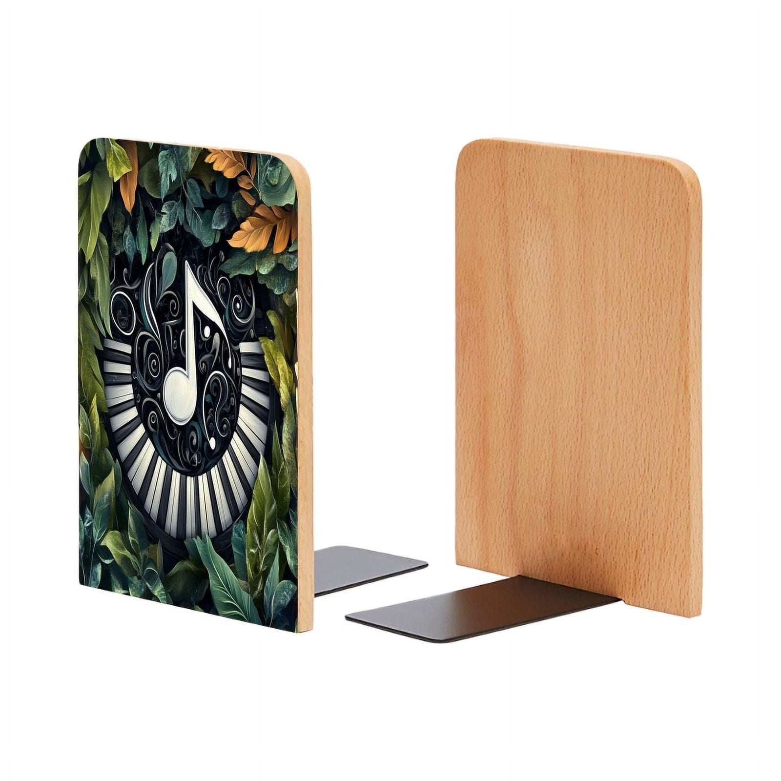 Bookends 1 Pair Non-Skid Bookend Wood Bookends for Shelves Book Stand ...