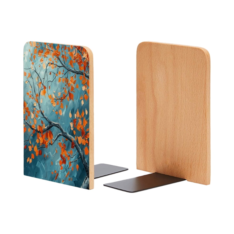 Bookends 1 Pair Non-Skid Bookend Wood Bookends for Shelves Book Stand ...