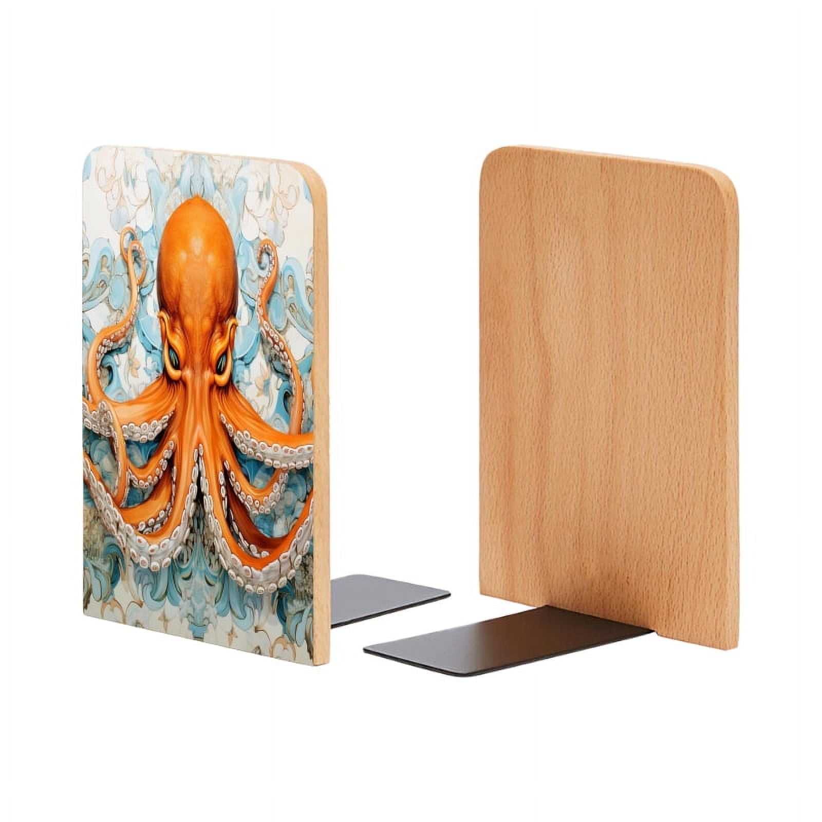 Bookends 1 Pair Non-Skid Bookend Wood Bookends for Shelves Book Stand ...