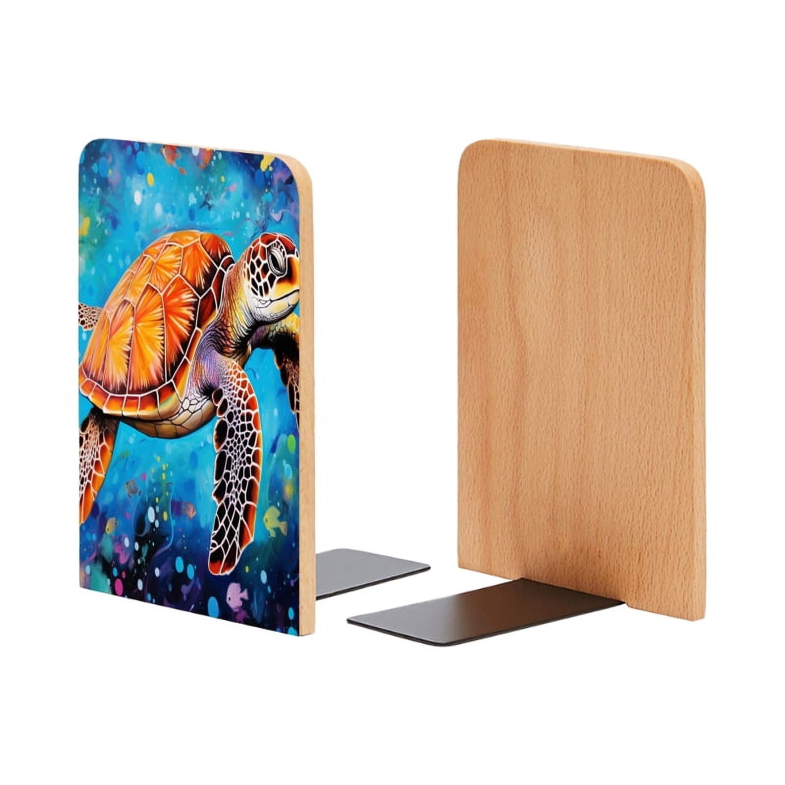 Bookends 1 Pair Non-Skid Bookend Wood Bookends for Shelves Book Stand ...