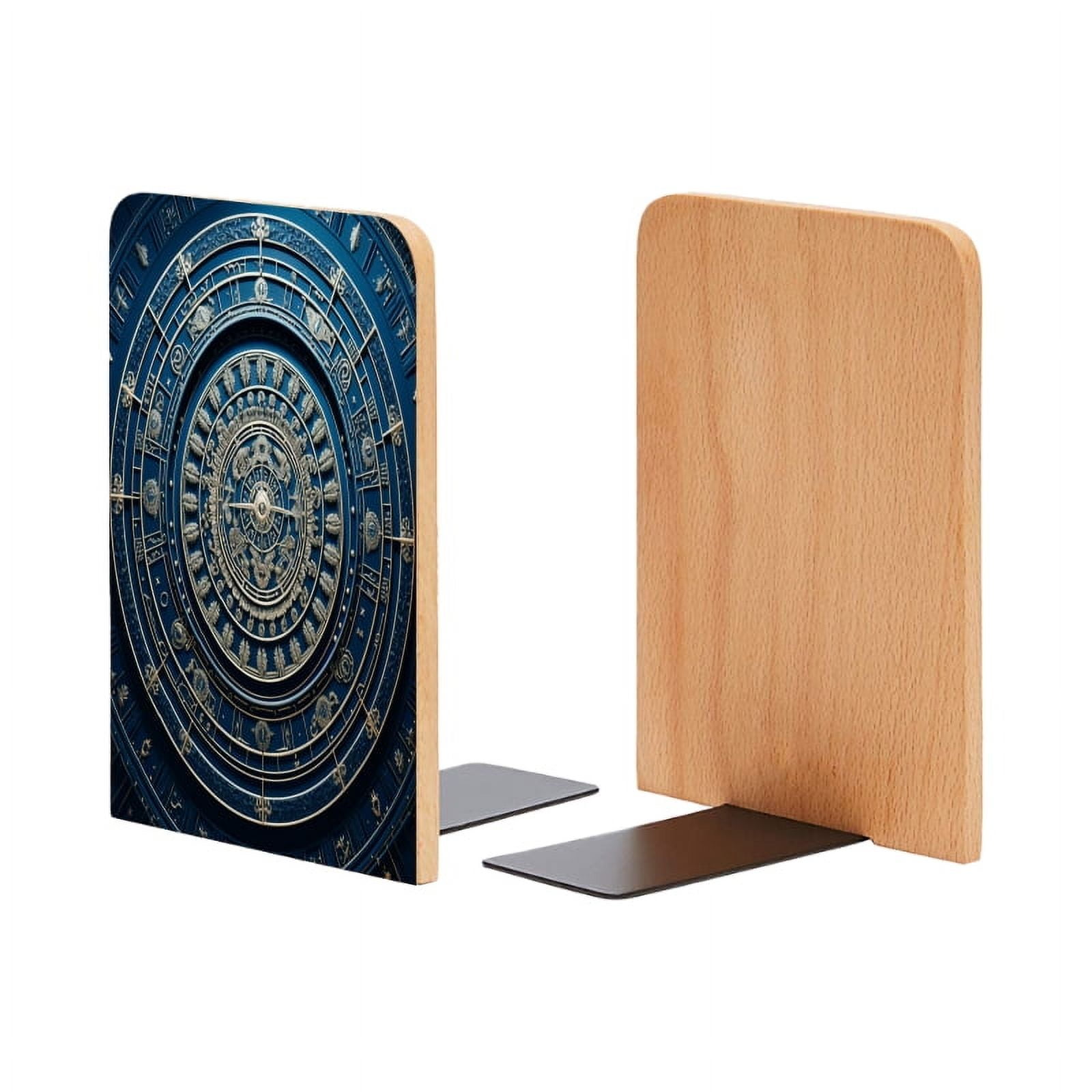 Bookends 1 Pair Non-Skid Bookend Wood Bookends for Shelves Book Stand ...