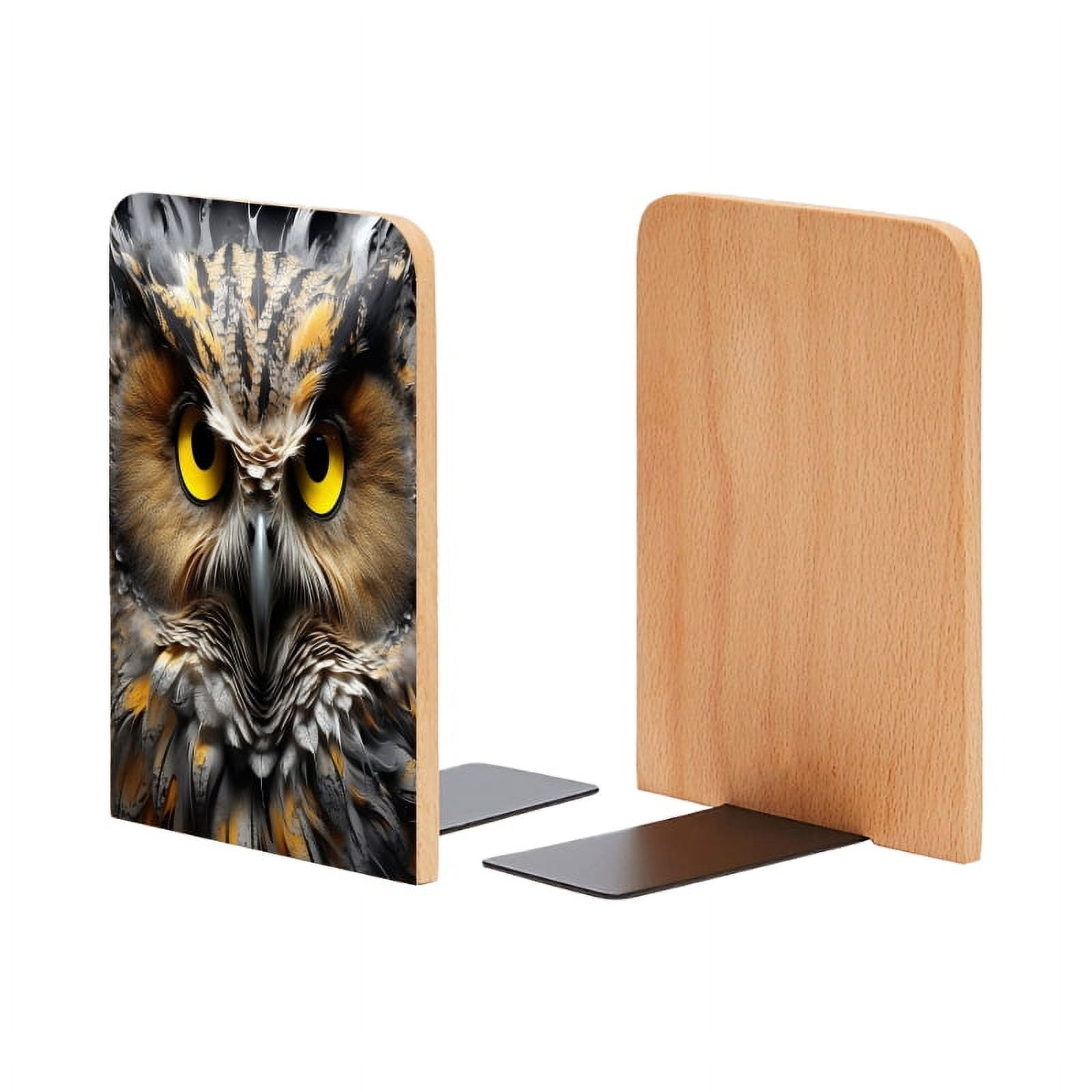 Bookends 1 Pair Non-Skid Bookend Wood Bookends for Shelves Book Stand ...